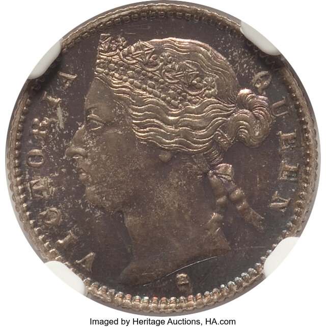 Mauritius: British Colony. Victoria Specimen 20 Cents 1877-H SP67 | Lot ...