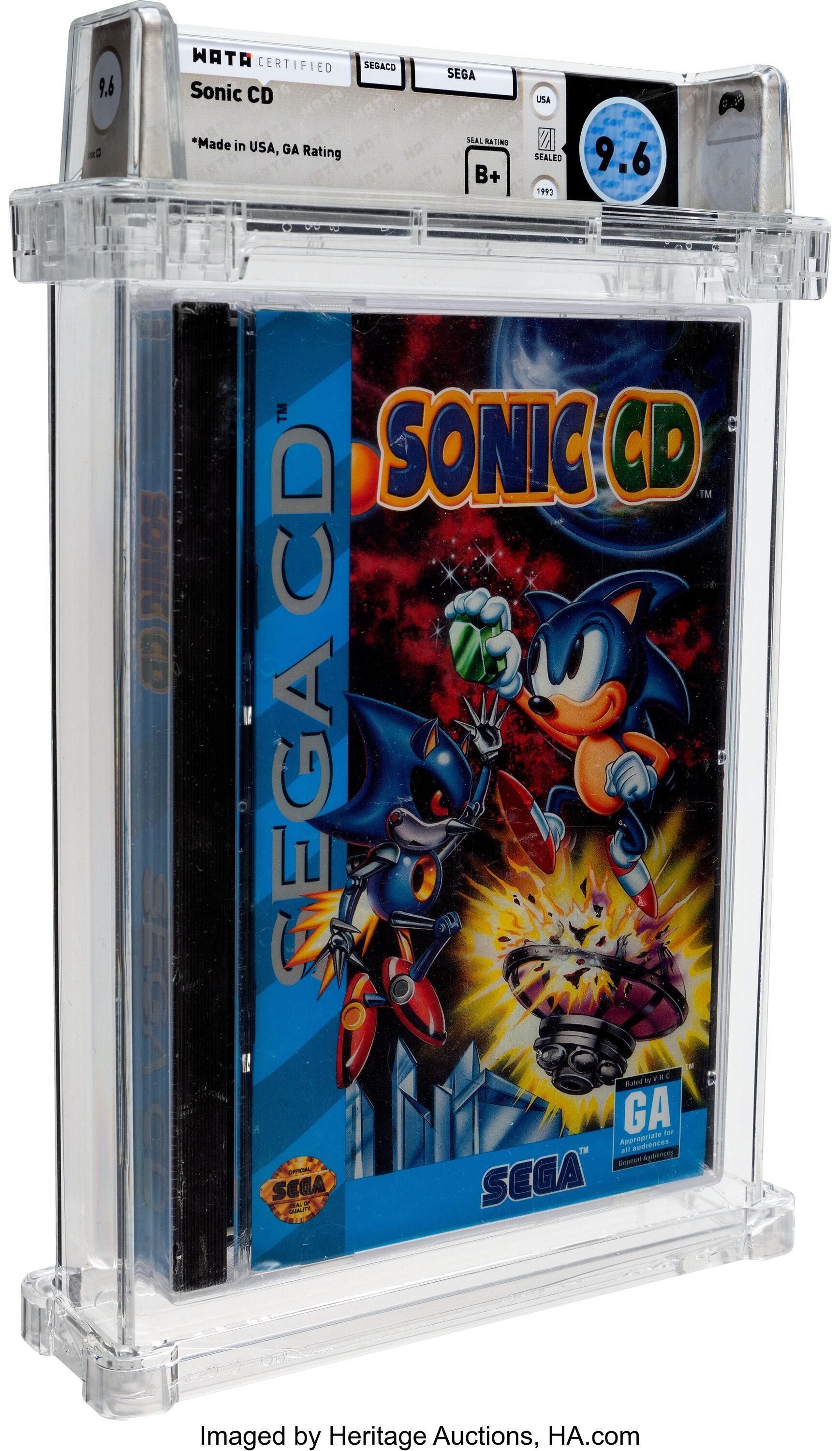 Sonic CD Wata 9.6 B+ Sealed Sega CD Sega 1993 USA.... Video Games | Lot ...