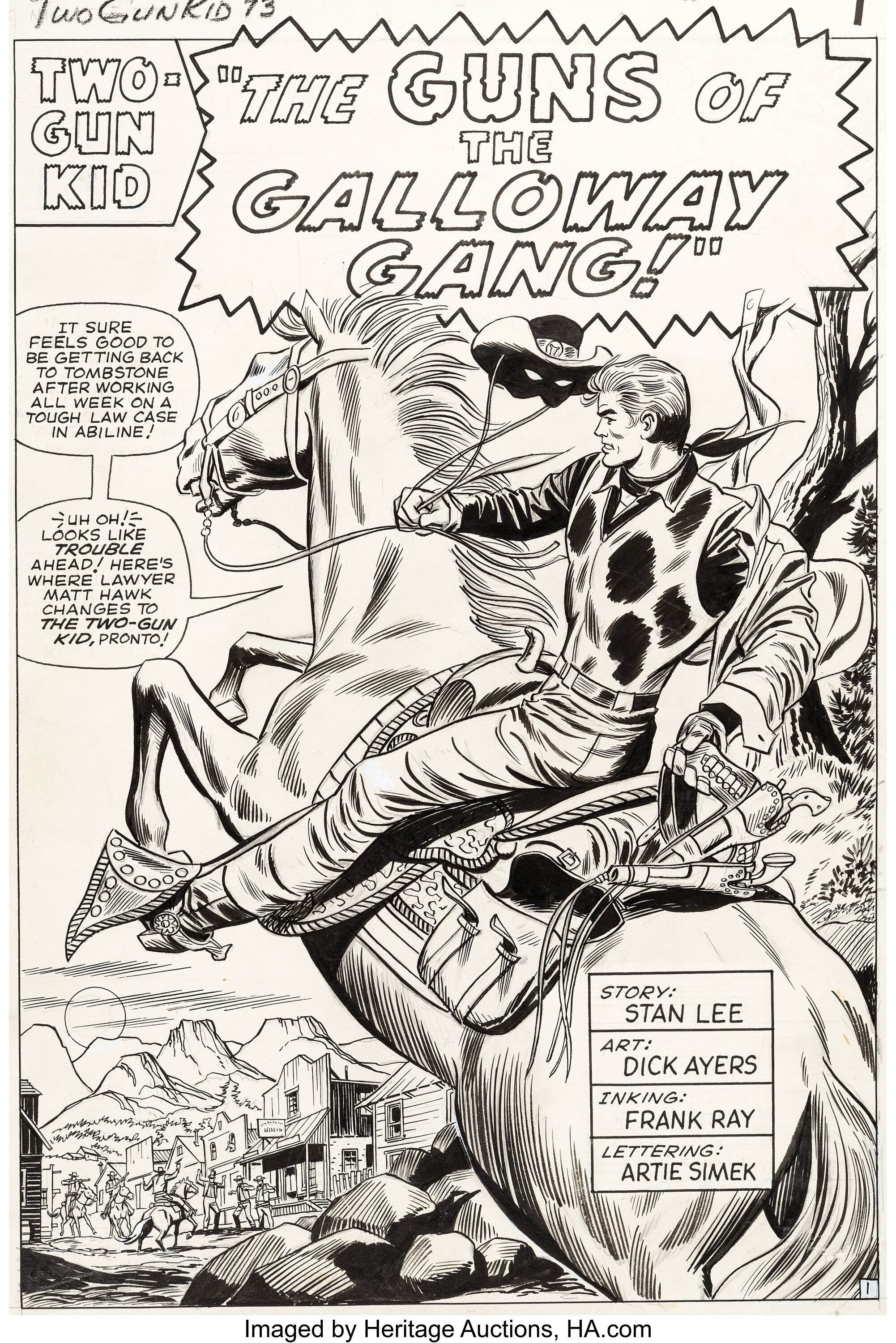 Dick Ayers and Frank Giacoia (as Frank Ray) Two-Gun Kid #73 Splash ...