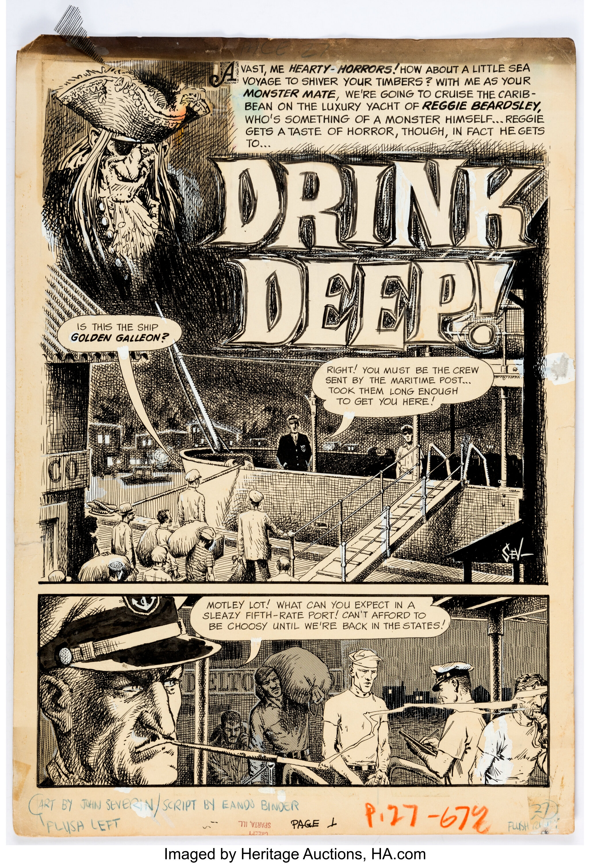 John Severin Creepy #7 Story Page 1 Original Art (Warren, 1966 ...
