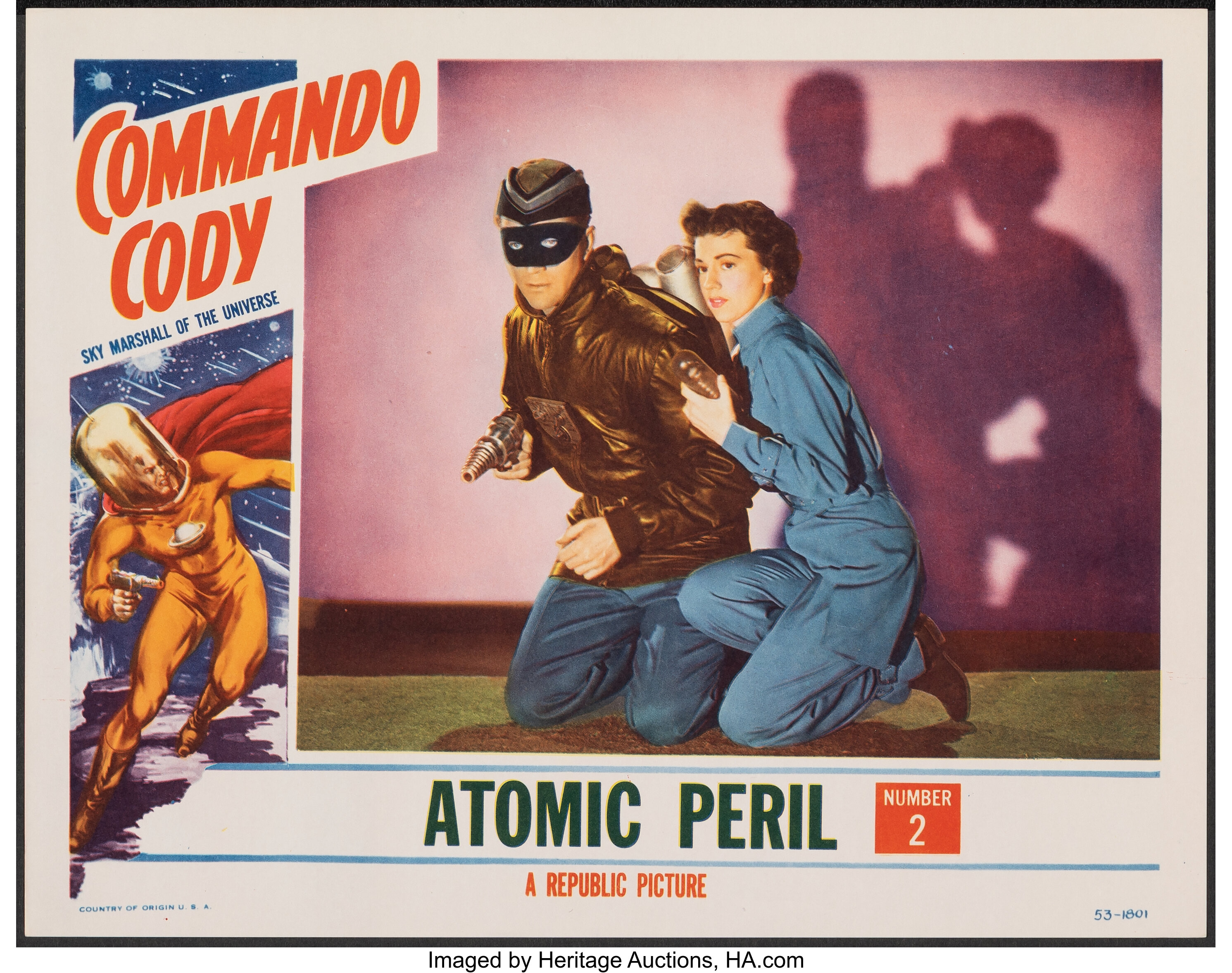 Commando Cody (Republic, 1953). Near Mint. Lobby Card (11" X 14") | Lot ...