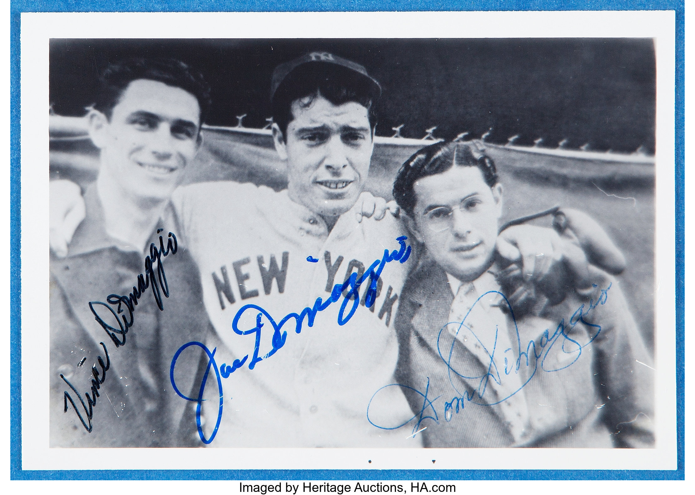 Joe, Dom, and Vince DiMaggio Signed Photograph.... Baseball | Lot ...