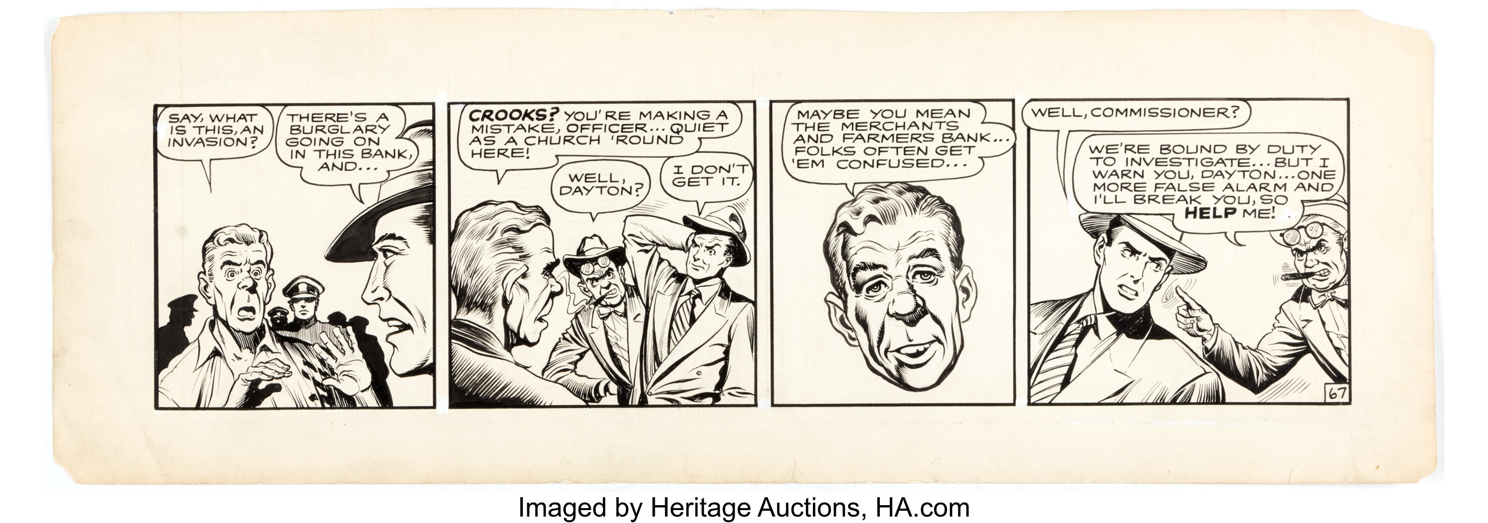 Jack Kamen Inspector Dayton #67 Daily Comic Strip Original Art | Lot ...