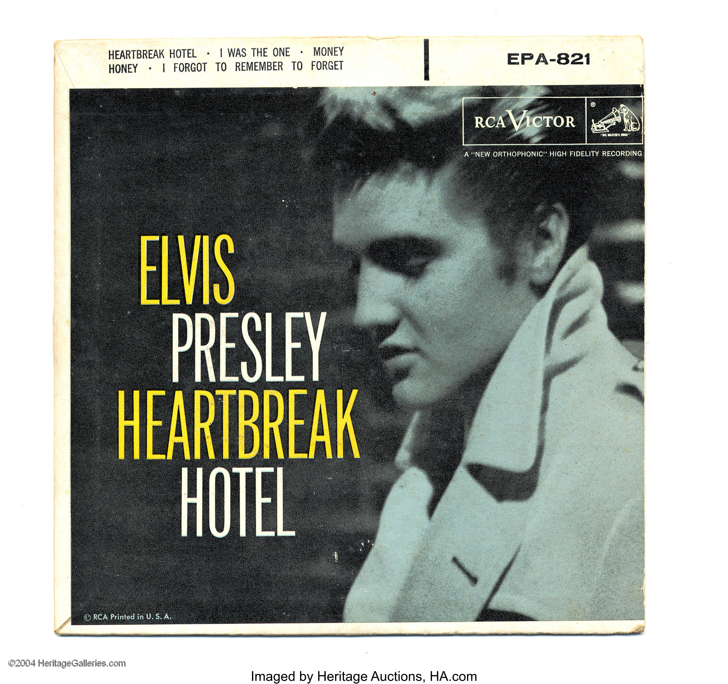 Elvis Presley "Heartbreak Hotel" EP 45 RCA EPA-821 Mono.... Music | Lot ...