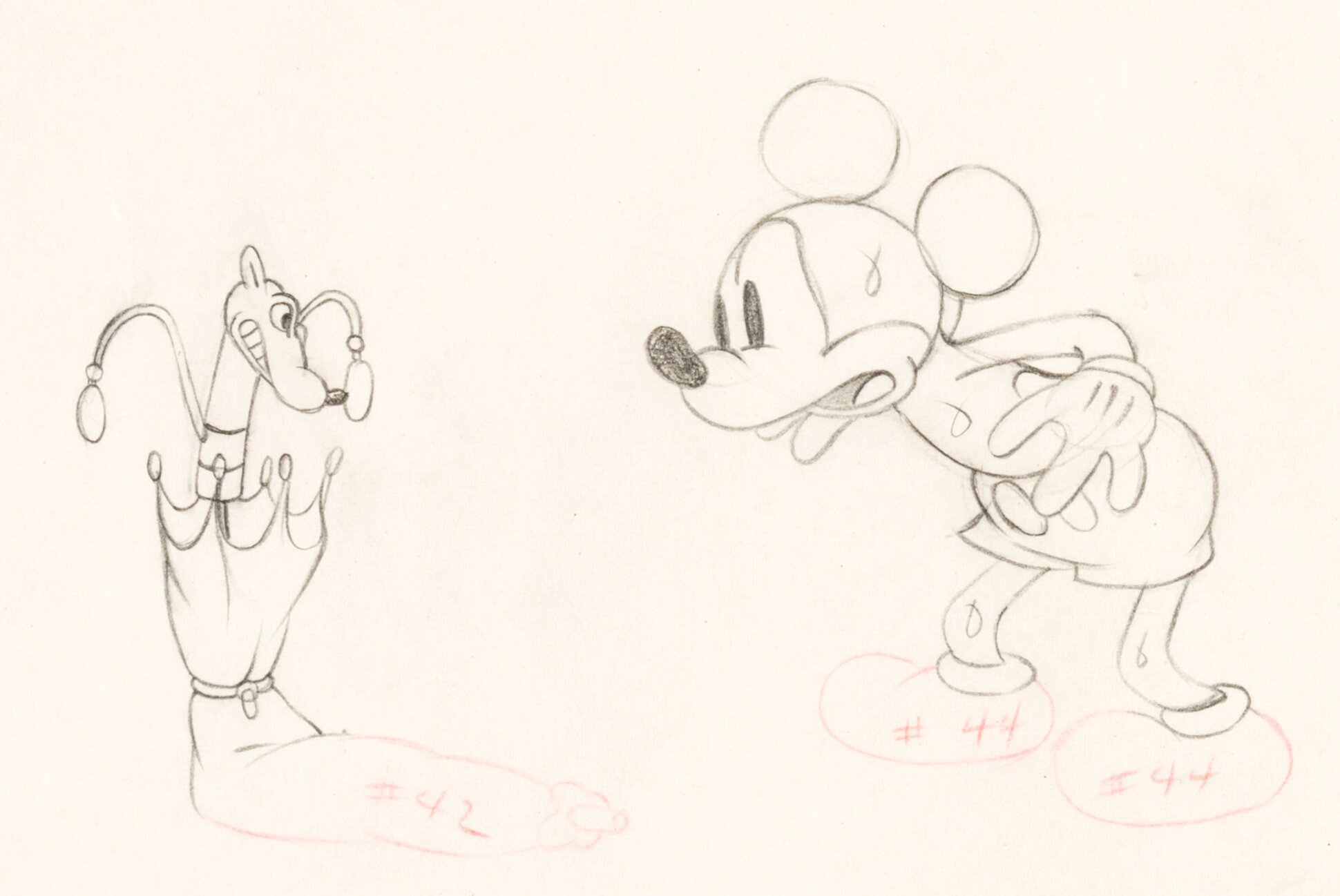 Thru the Mirror Mickey Mouse Animation Drawings (Walt Disney, | Lot ...