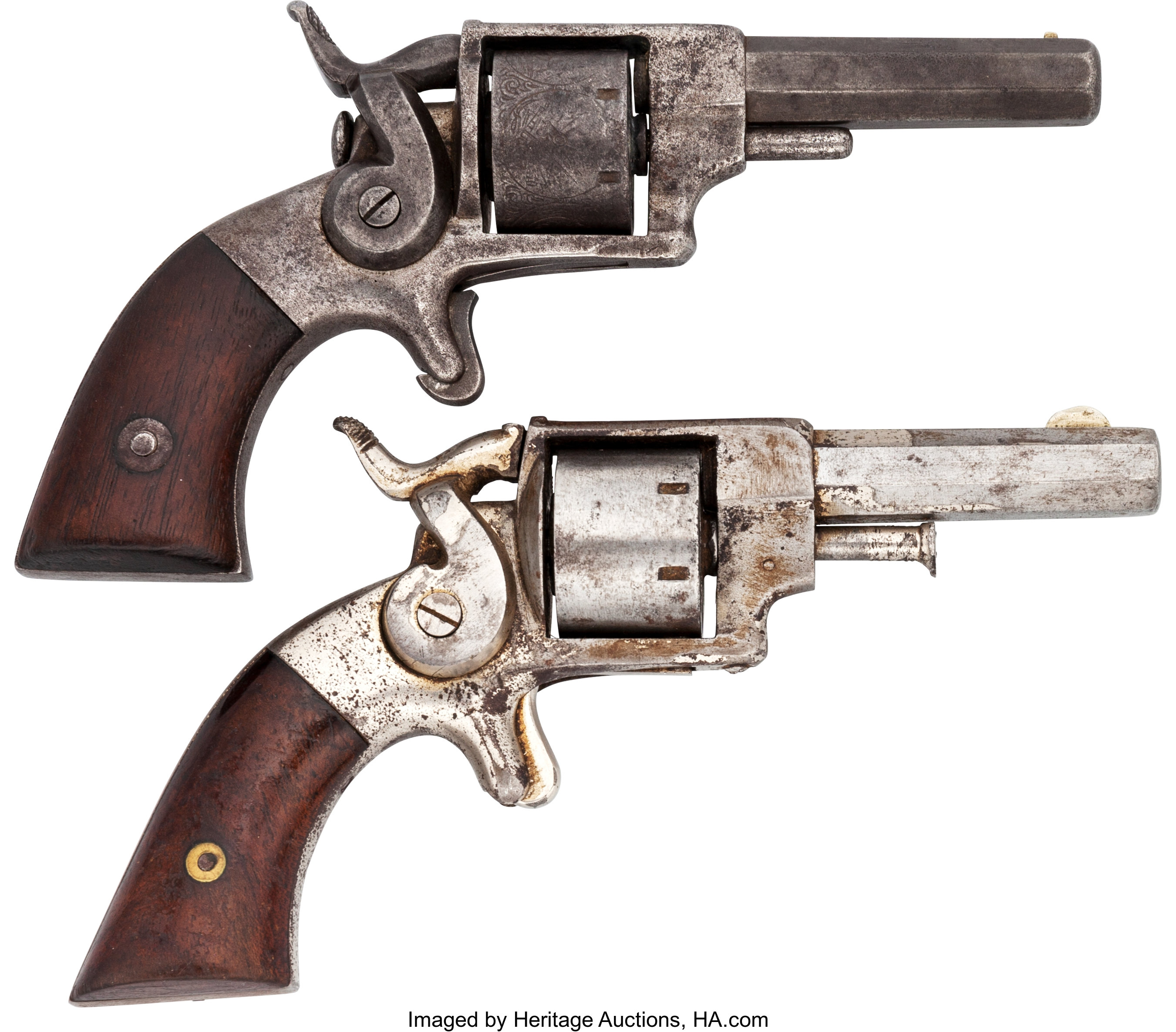 Lot of Two Spur Trigger Pocket Revolvers by Ethan Allen and Allen | Lot ...