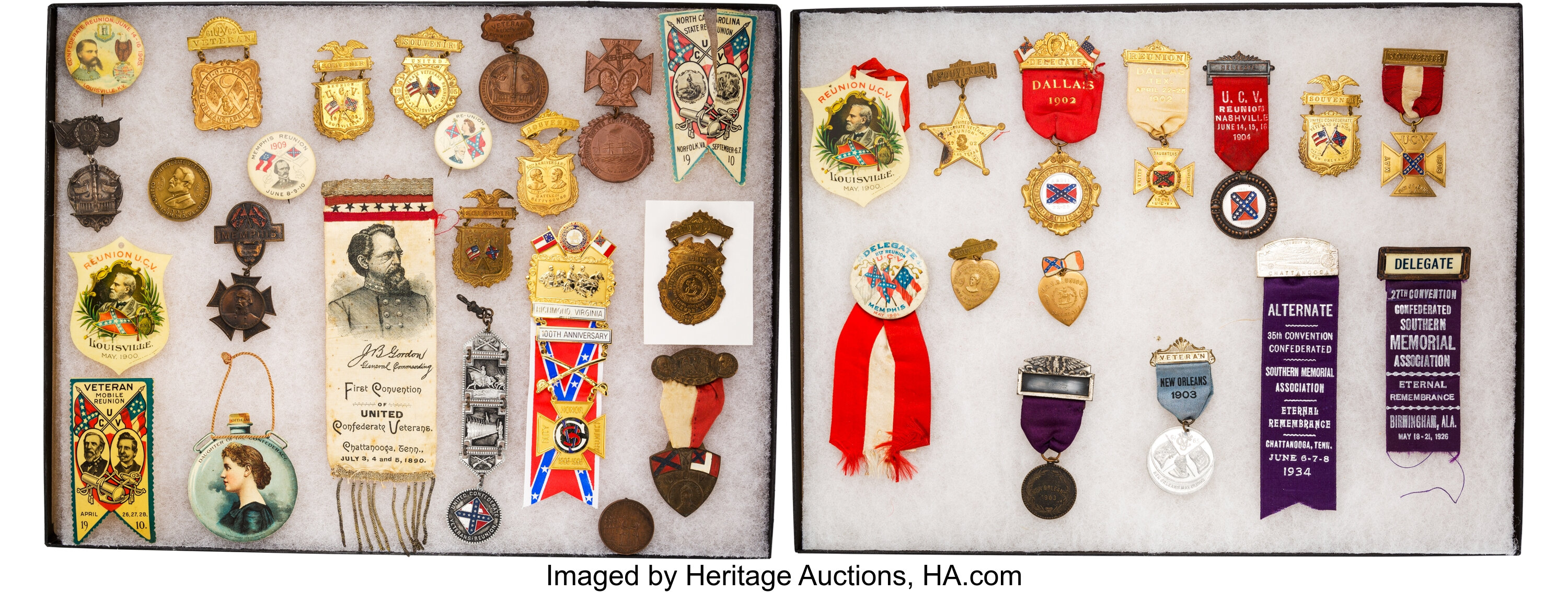 United Confederate Veterans [U.C.V.] Reunion Badges.. ... (Total: 2 ...