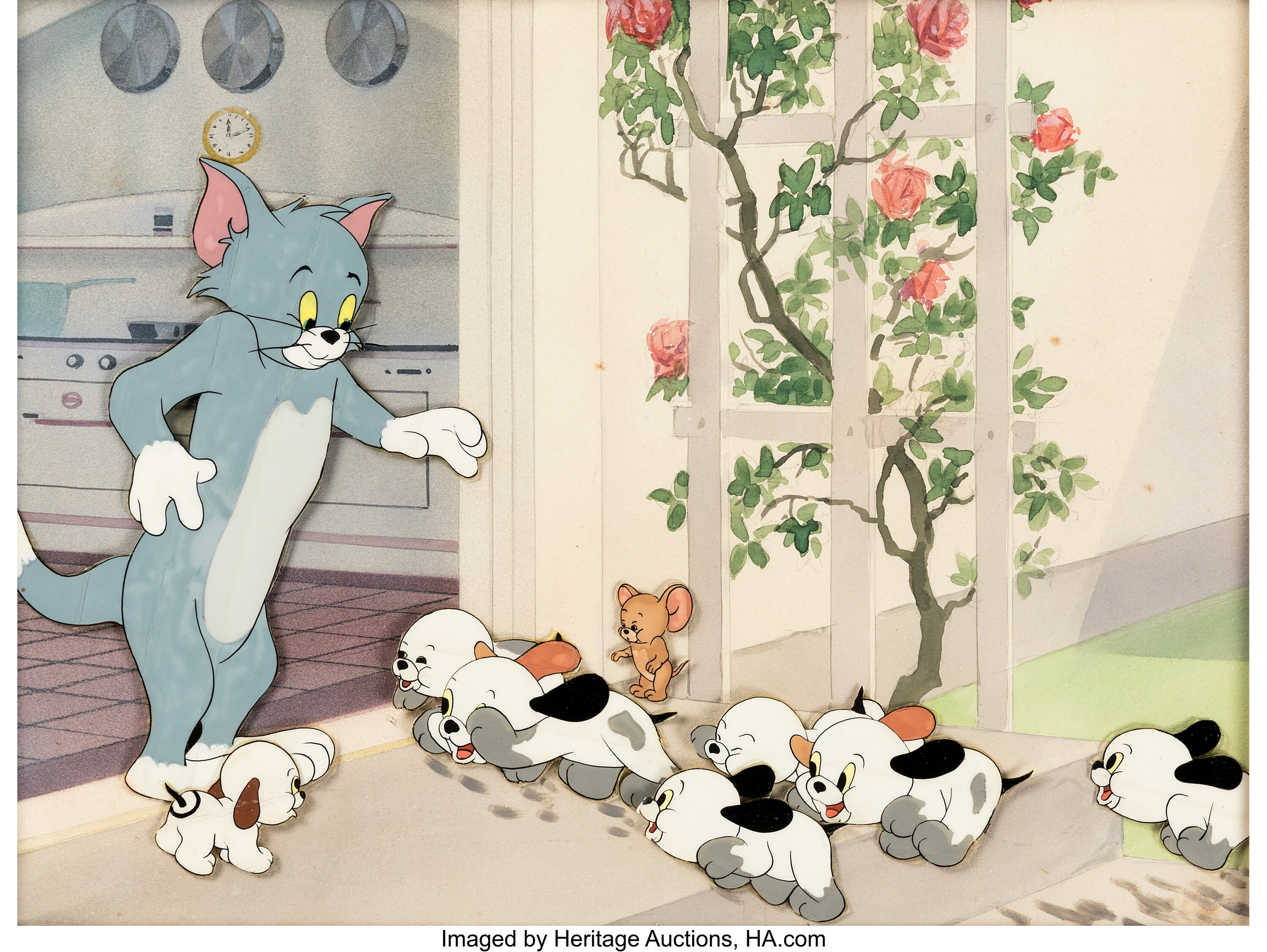 Puppy Tale Tom and Jerry Production Cel Studio Gift Master Setup | Lot ...