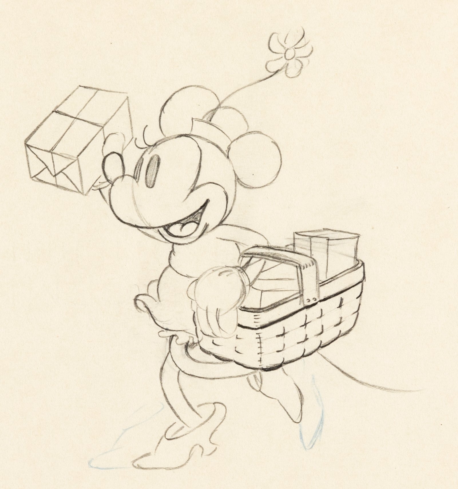 Building a Building Minnie Mouse Animation Drawing (Walt Disney, | Lot ...