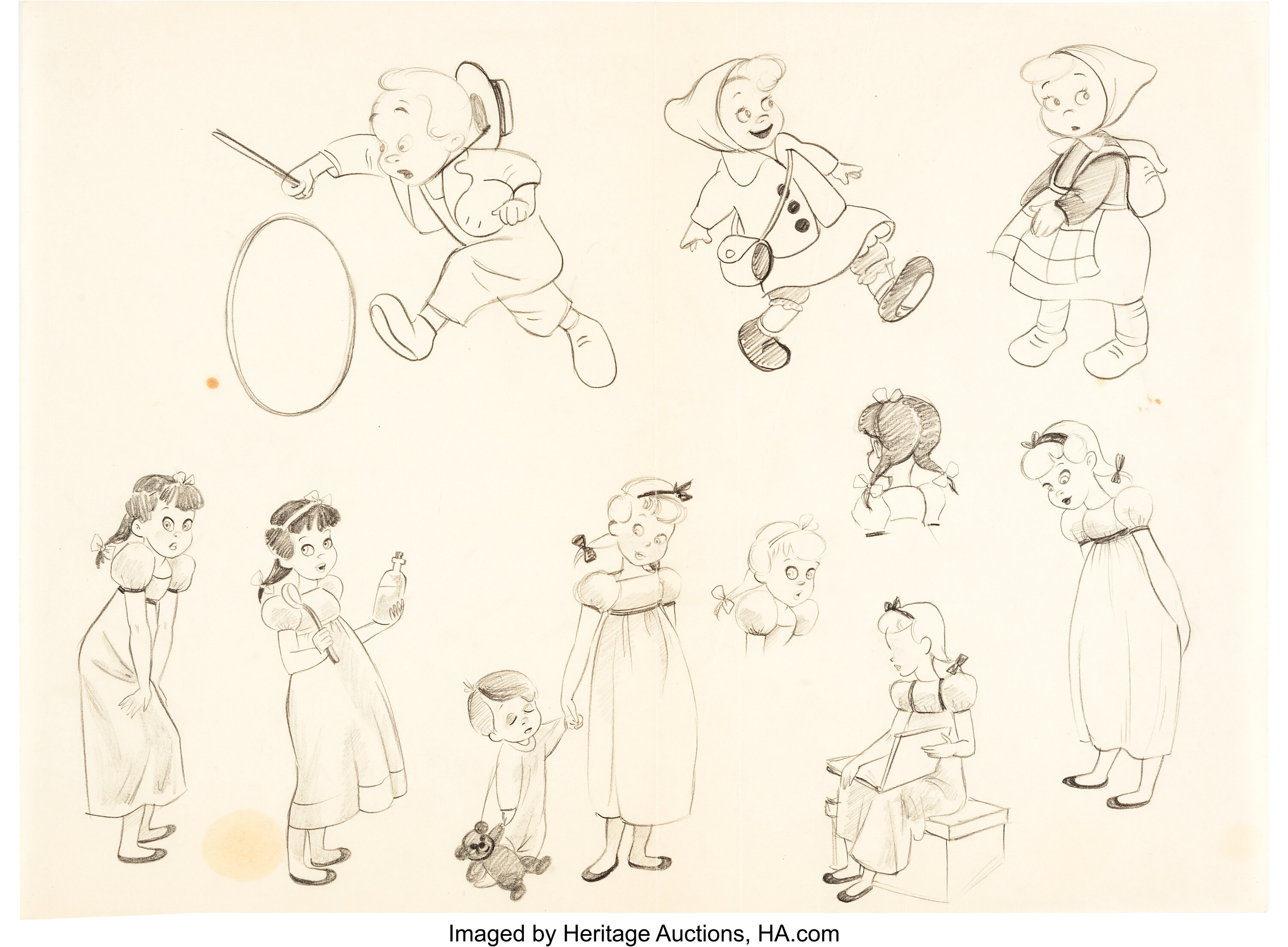 Peter Pan Early Character Design Model Sheet Original Art by Jack | Lot ...