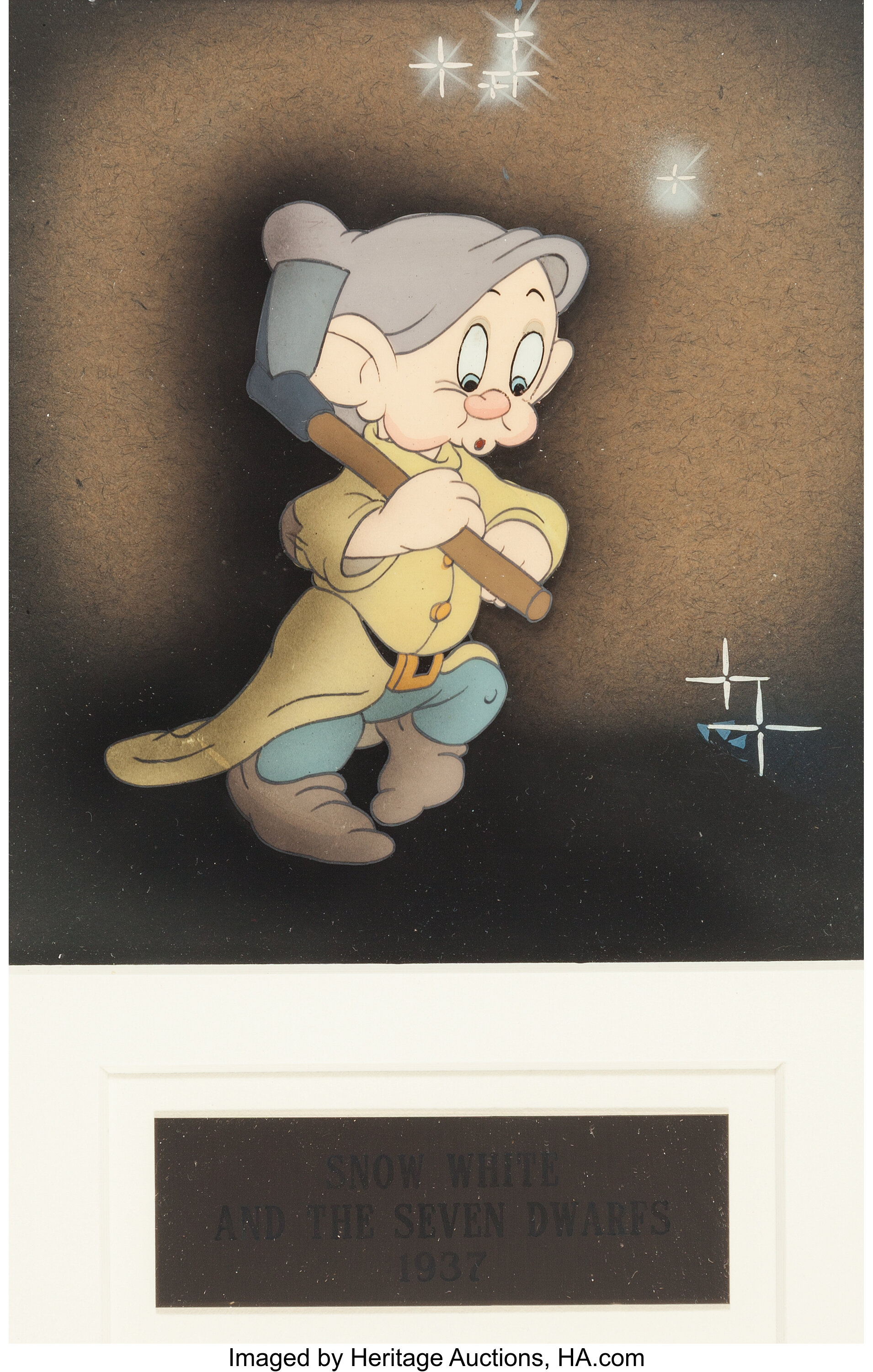 Snow White and the Seven Dwarfs Dopey "Diamond Mine" Production Cel ...