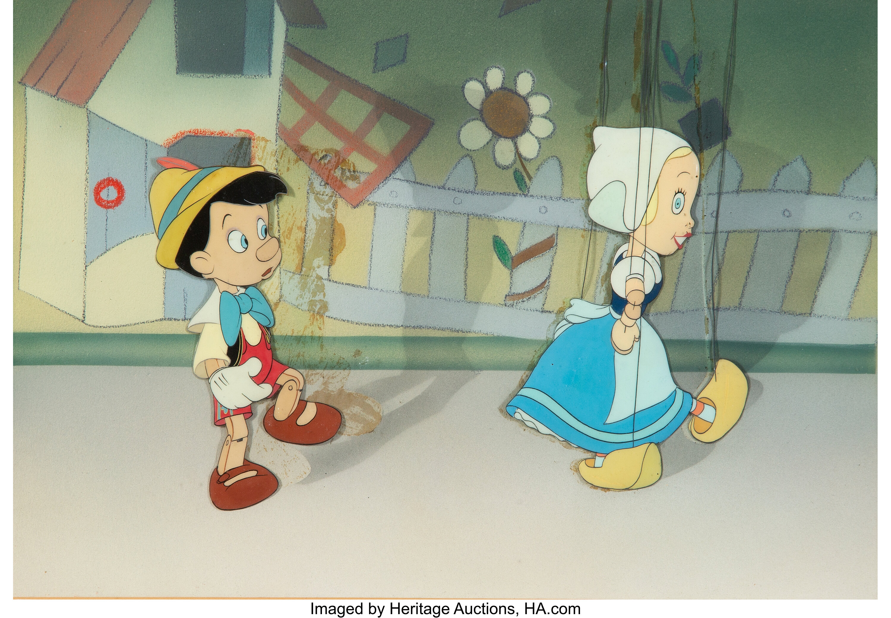 Pinocchio "I've Got No Strings" Courvoisier Production Cel Setup | Lot ...