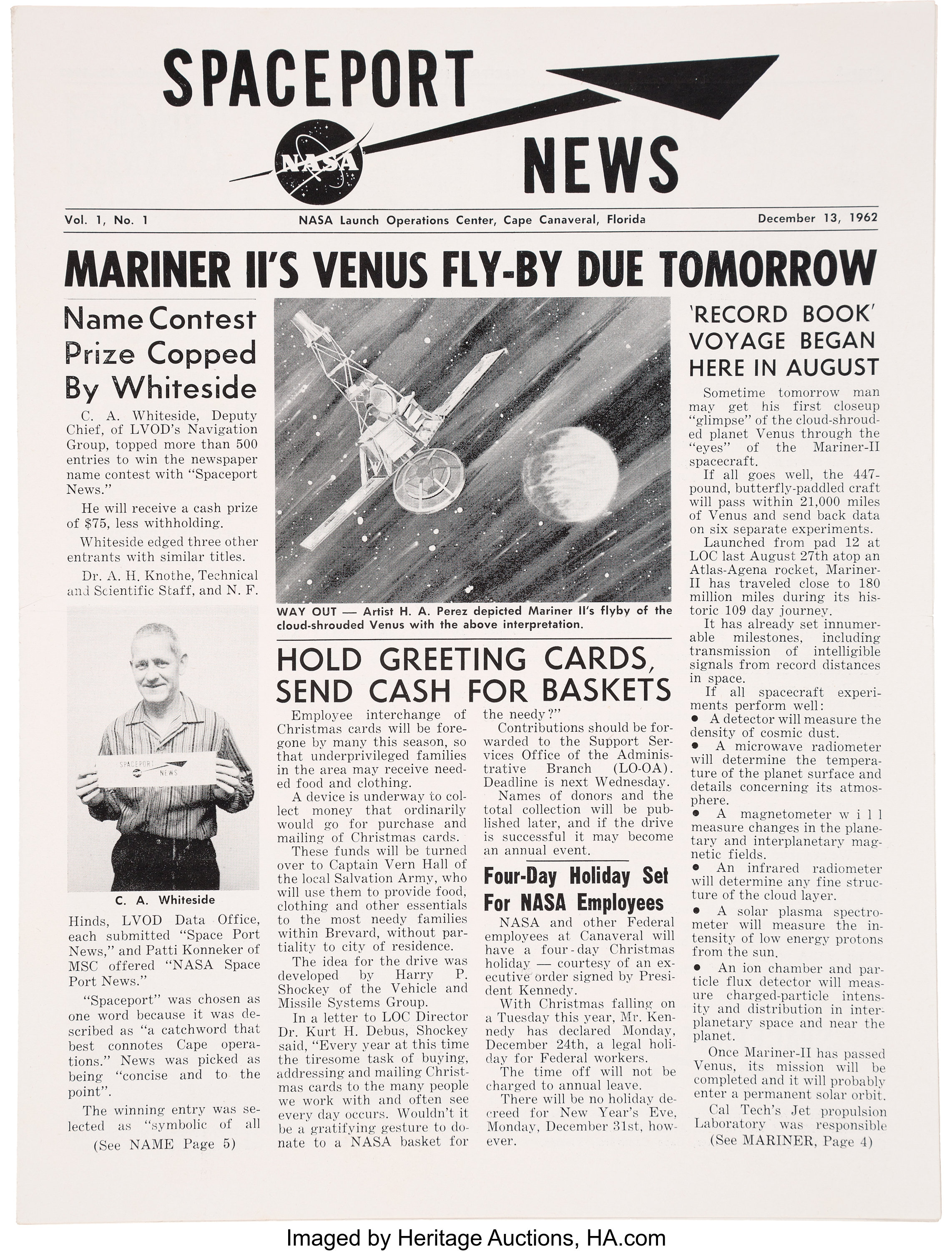 NASA's Spaceport News Vol 1, No.1, Dated December 13, 1962. ... | Lot ...