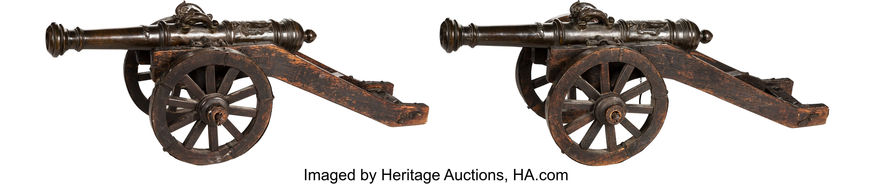 Remarkable Pair of Bronze Cannons Modeled After 17th Century | Lot ...