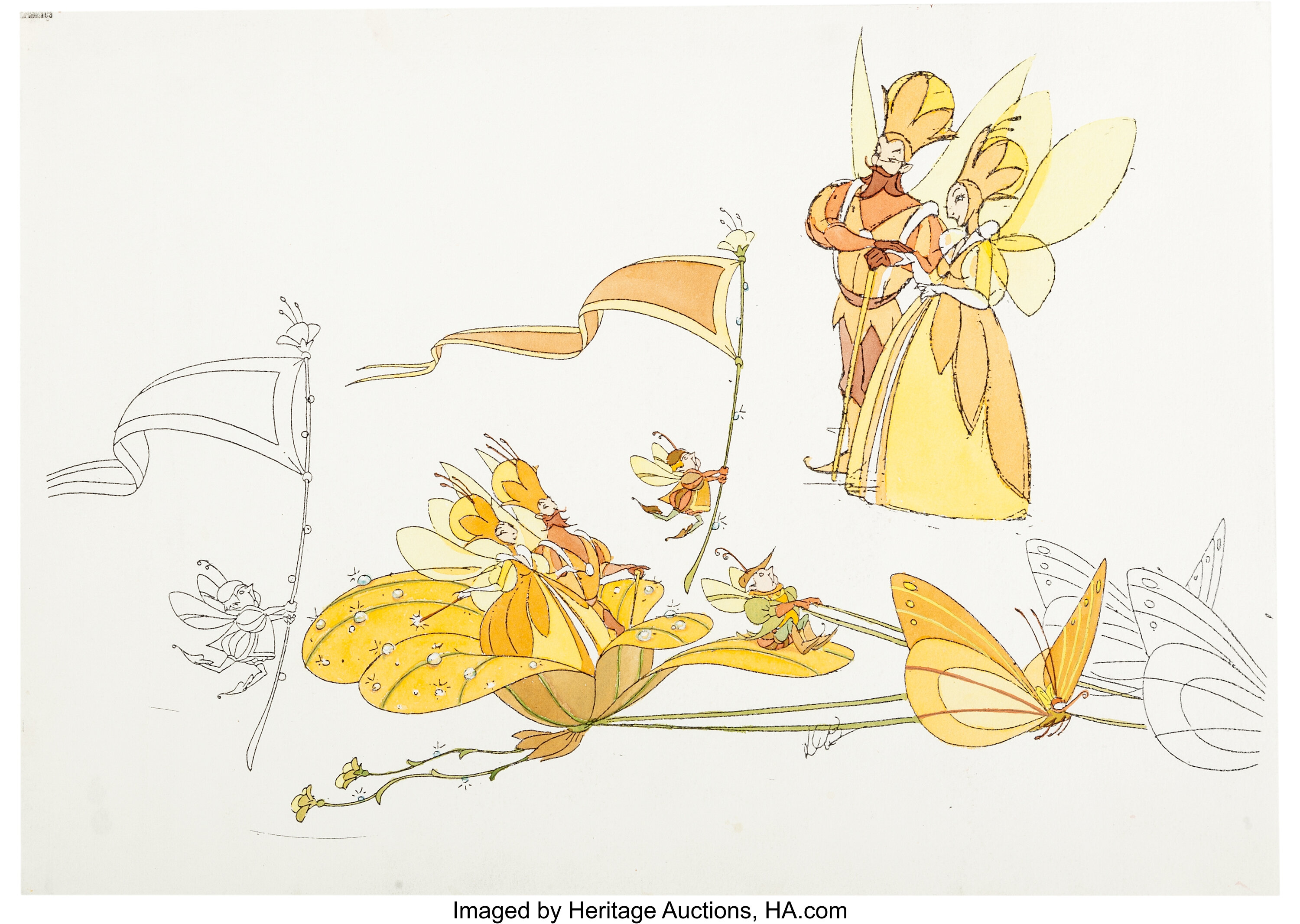 Thumbelina Hand-Colored Concept Art Print (Don Bluth, 1994).... | Lot ...