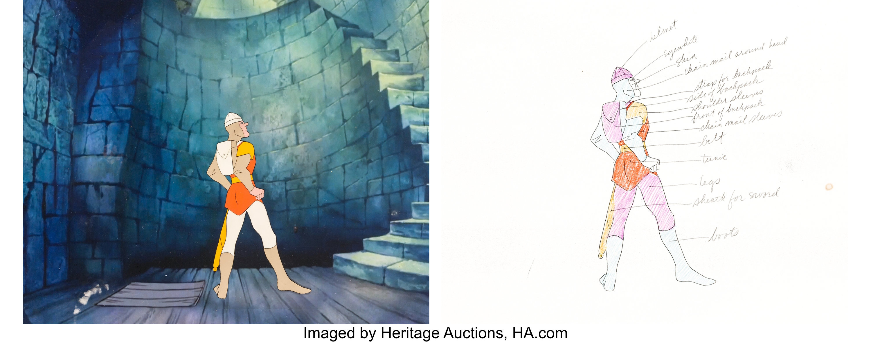 Dragon's Lair Dirk the Daring Production Cel and Color Model | Lot ...