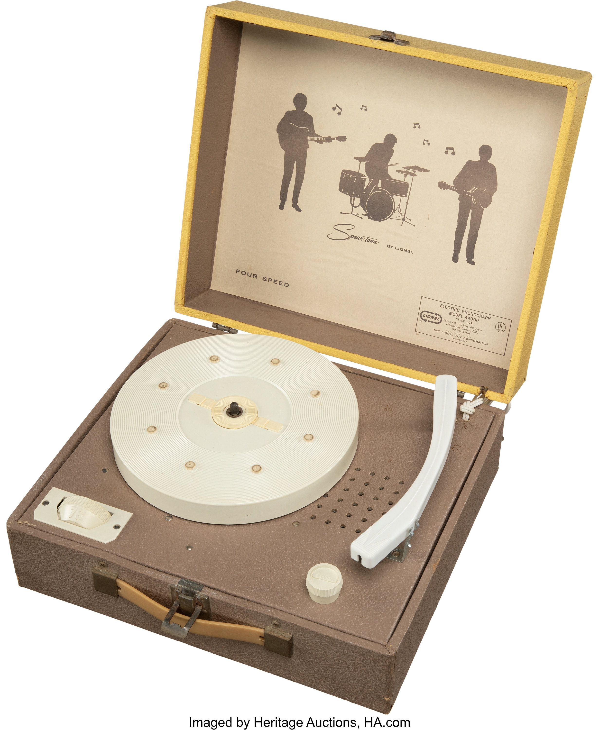 The Beatles Portable Phonograph Player with Beatle Silhouettes | Lot ...