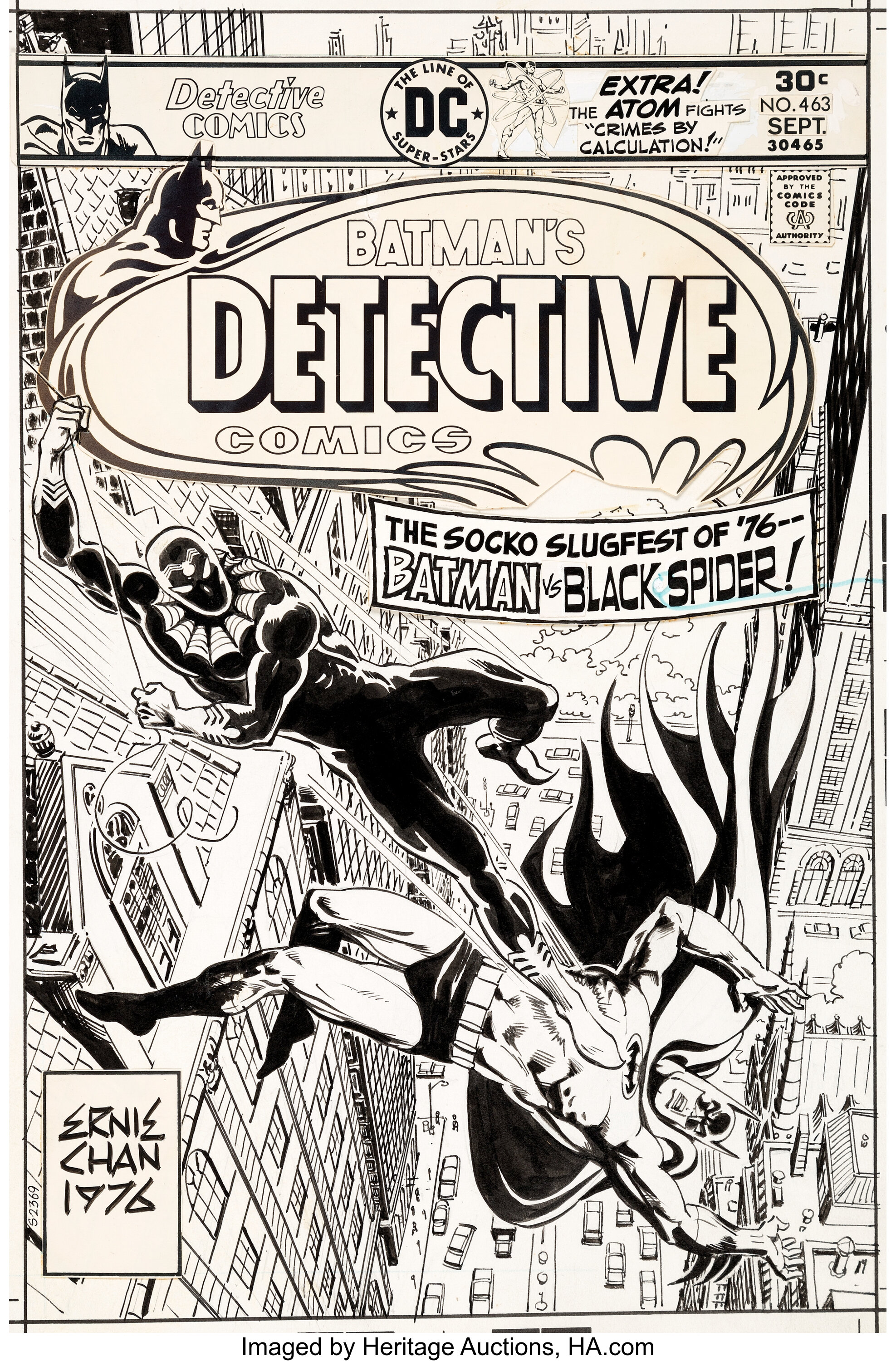 Ernie Chan Detective Comics #463 Cover Batman Original Art (DC | Lot ...