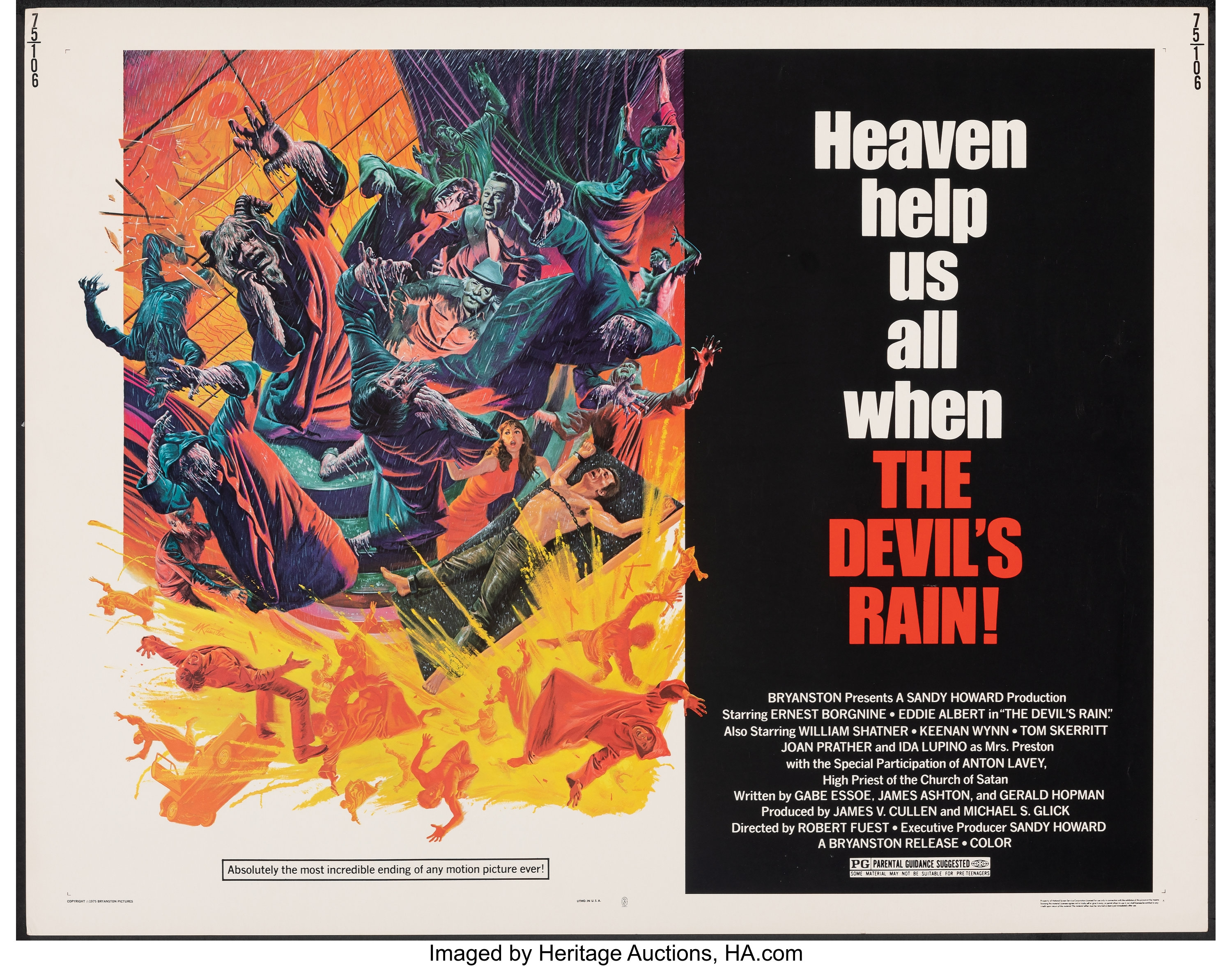 The Devil's Rain (Bryanston, 1975). Rolled, Very Fine. Half Sheet | Lot ...