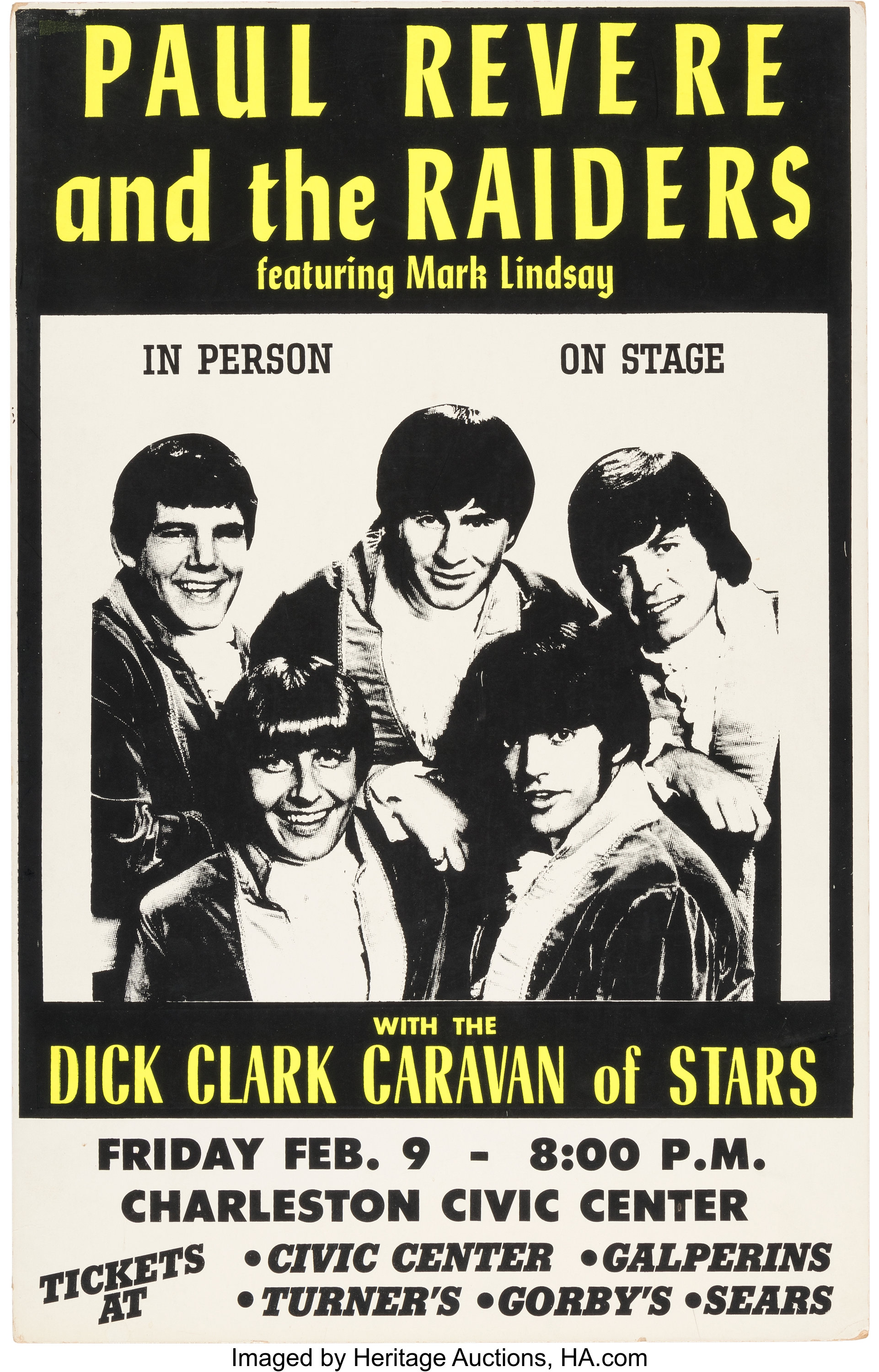 Paul Revere & the Raiders 1968 Charleston, WV Dick Clark Concert | Lot ...