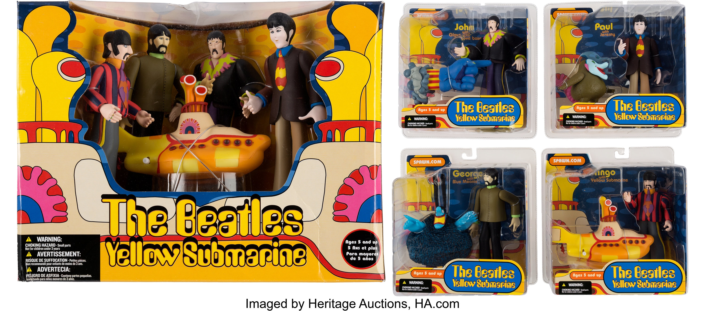 The Beatles Yellow Submarine Action Figure Set by McFarlane Toys | Lot ...