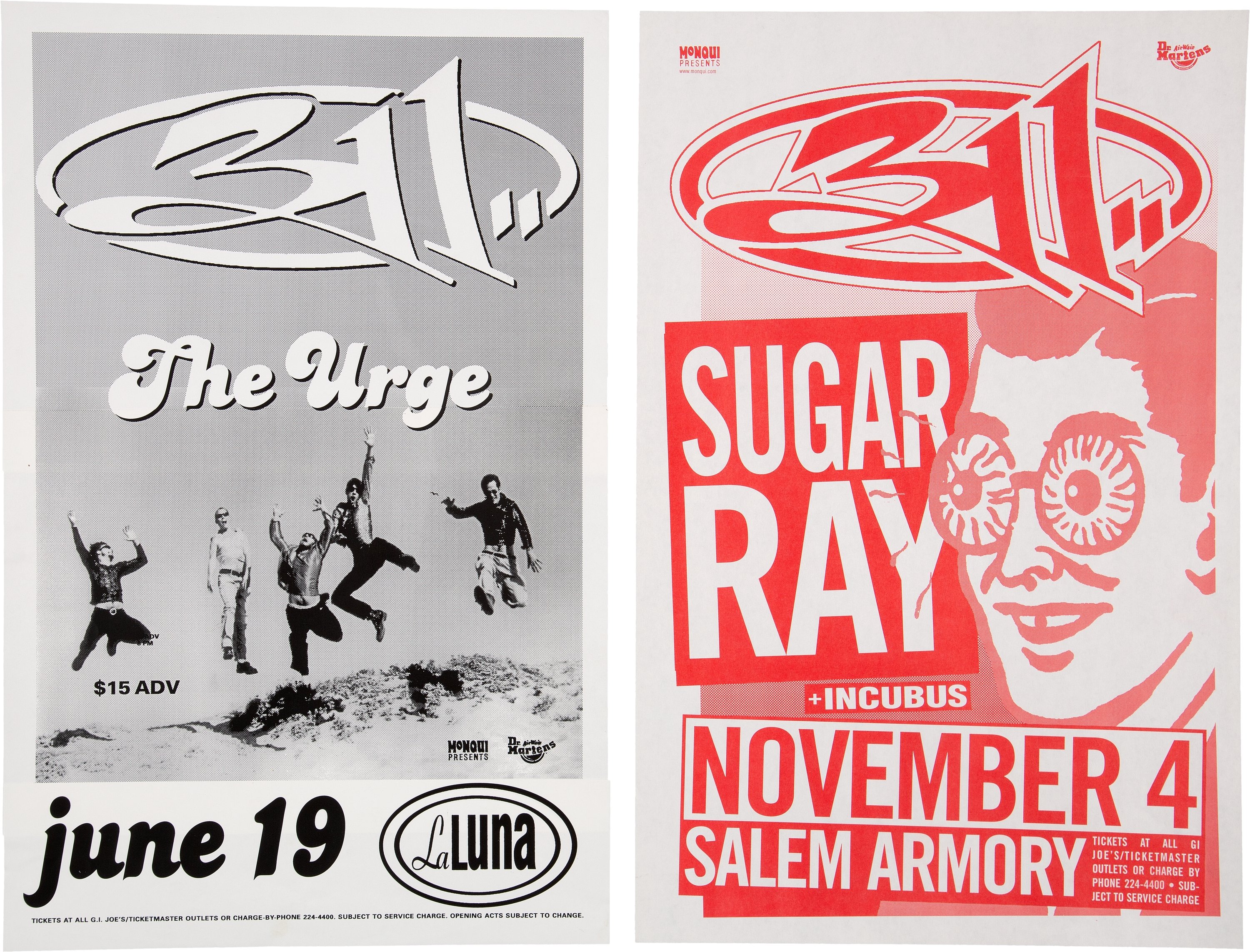 311 Concert Posters (2) with Sugar Ray and Incubus Opening (late | Lot ...