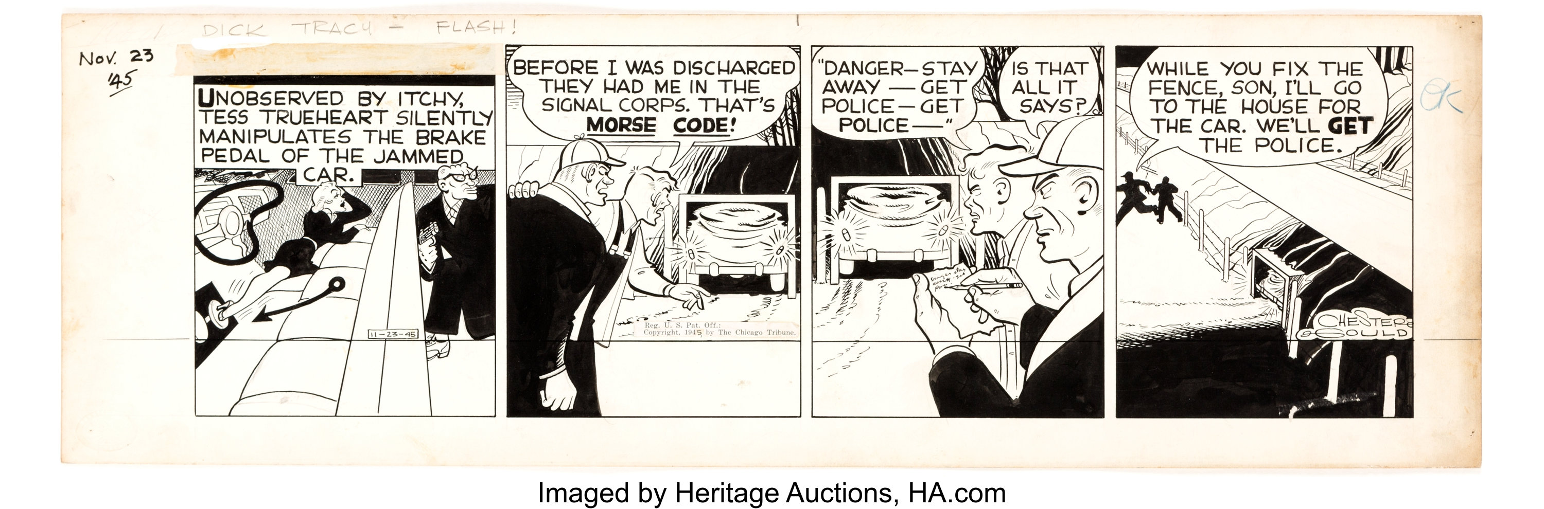 Chester Gould Dick Tracy Daily Comic Strip Original Art dated | Lot ...