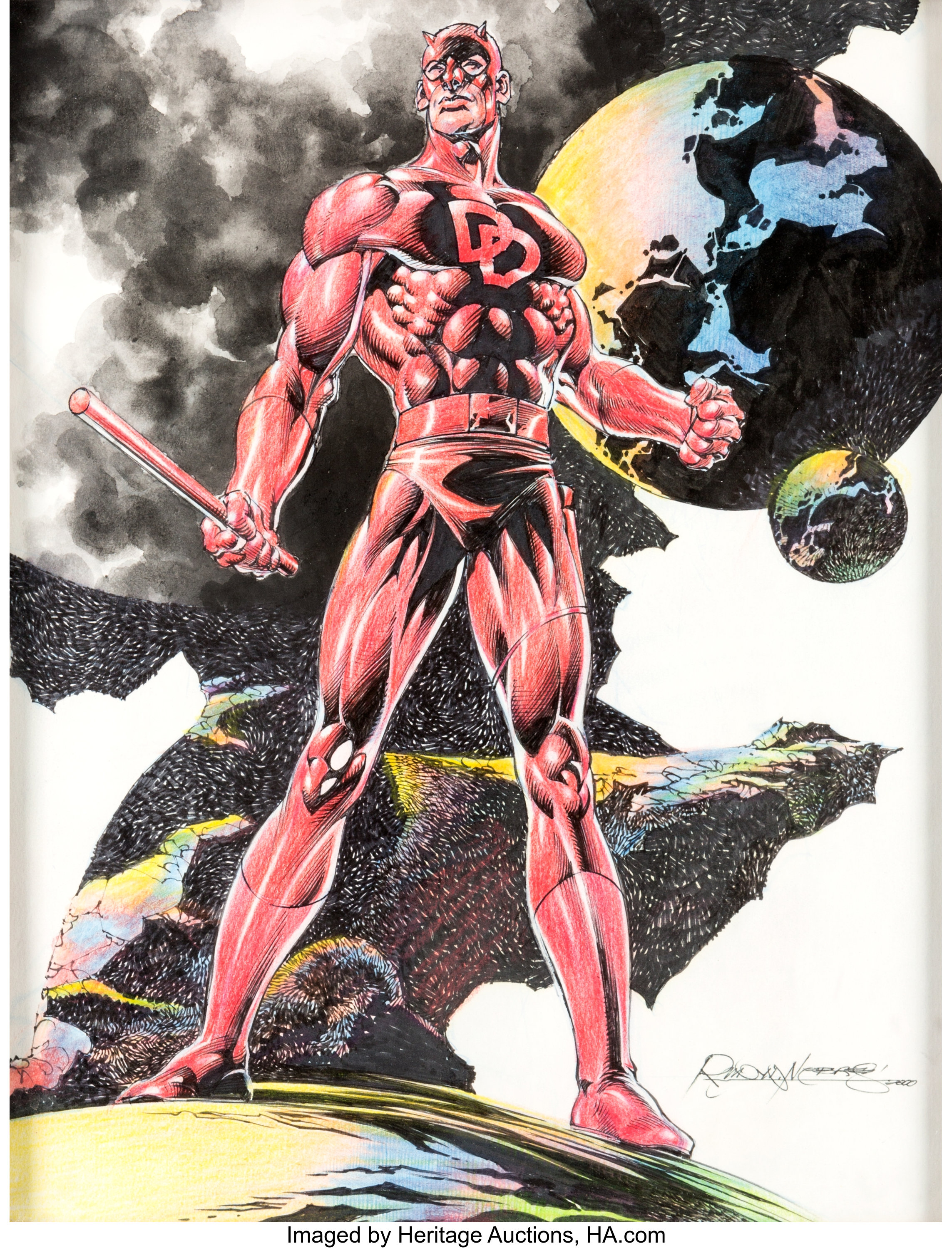 Rudy Nebres - Daredevil Illustration Original Art (2000).... | Lot ...