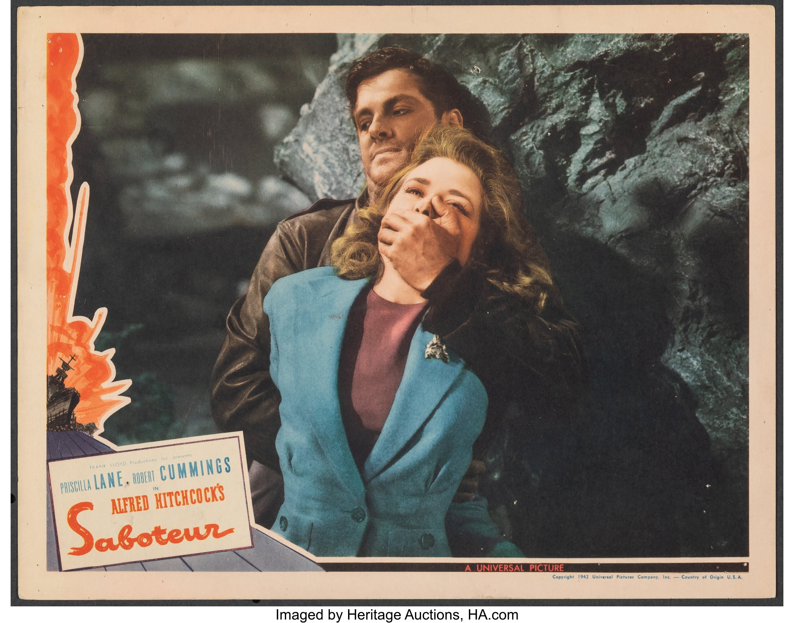 Saboteur (Universal, 1942). Very Fine-. Lobby Card (11" X 14"). | Lot ...