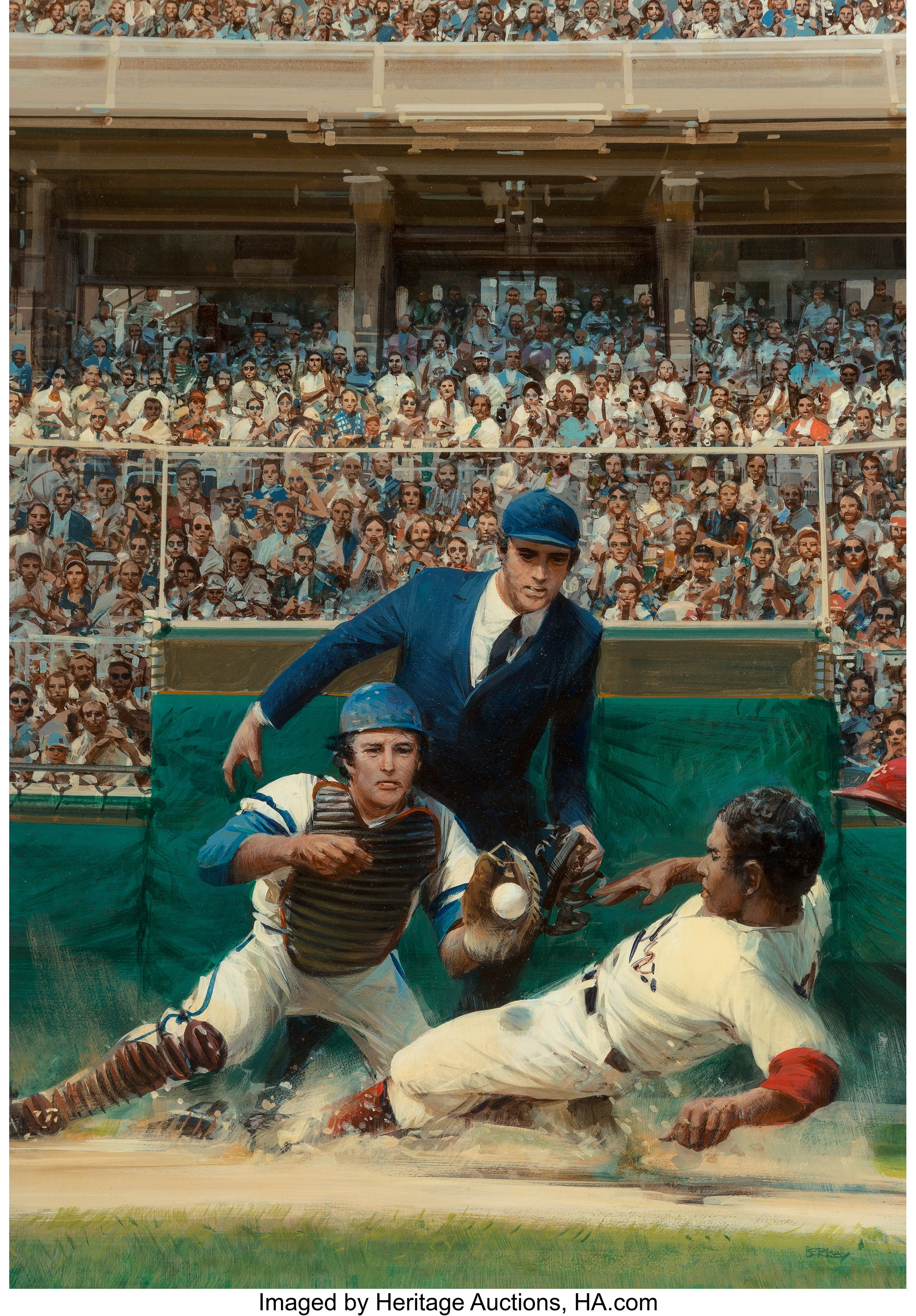 John Conrad Berkey (American, 1932-2008). Baseball, Baseball TV | Lot ...