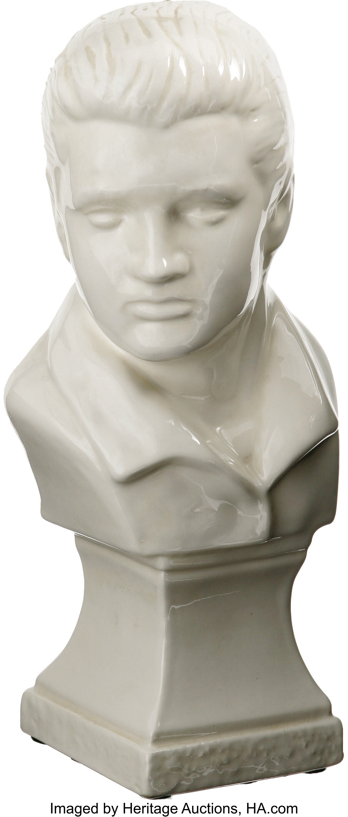 Elvis Presley Ceramic Bust. An 11" white ceramic bust of Presley, | Lot ...