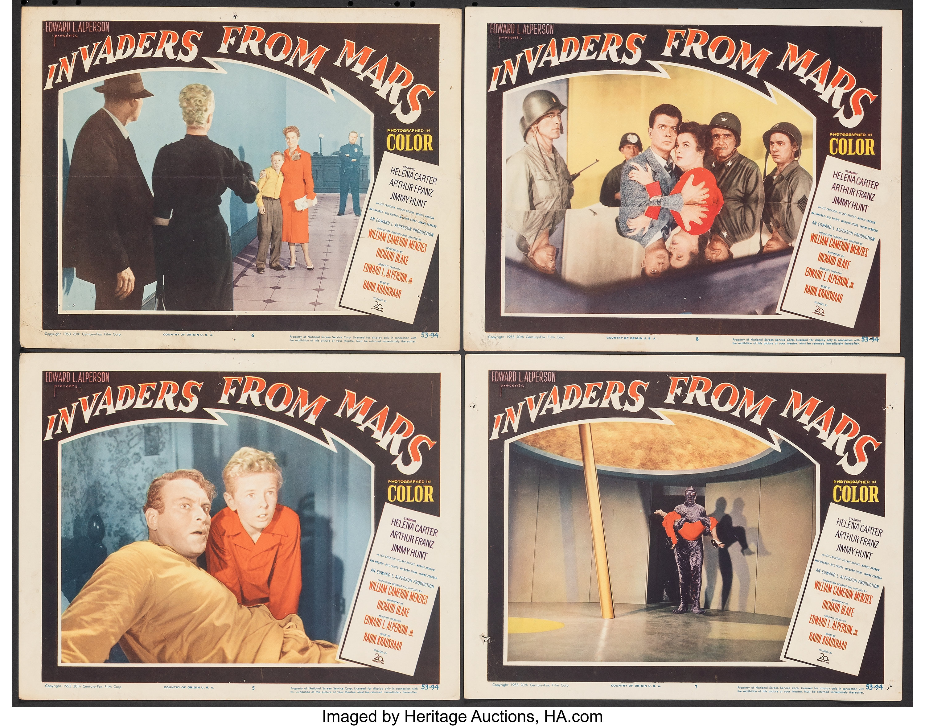 Invaders from Mars (20th Century Fox, 1953). Fine/Very Fine. Lobby ...
