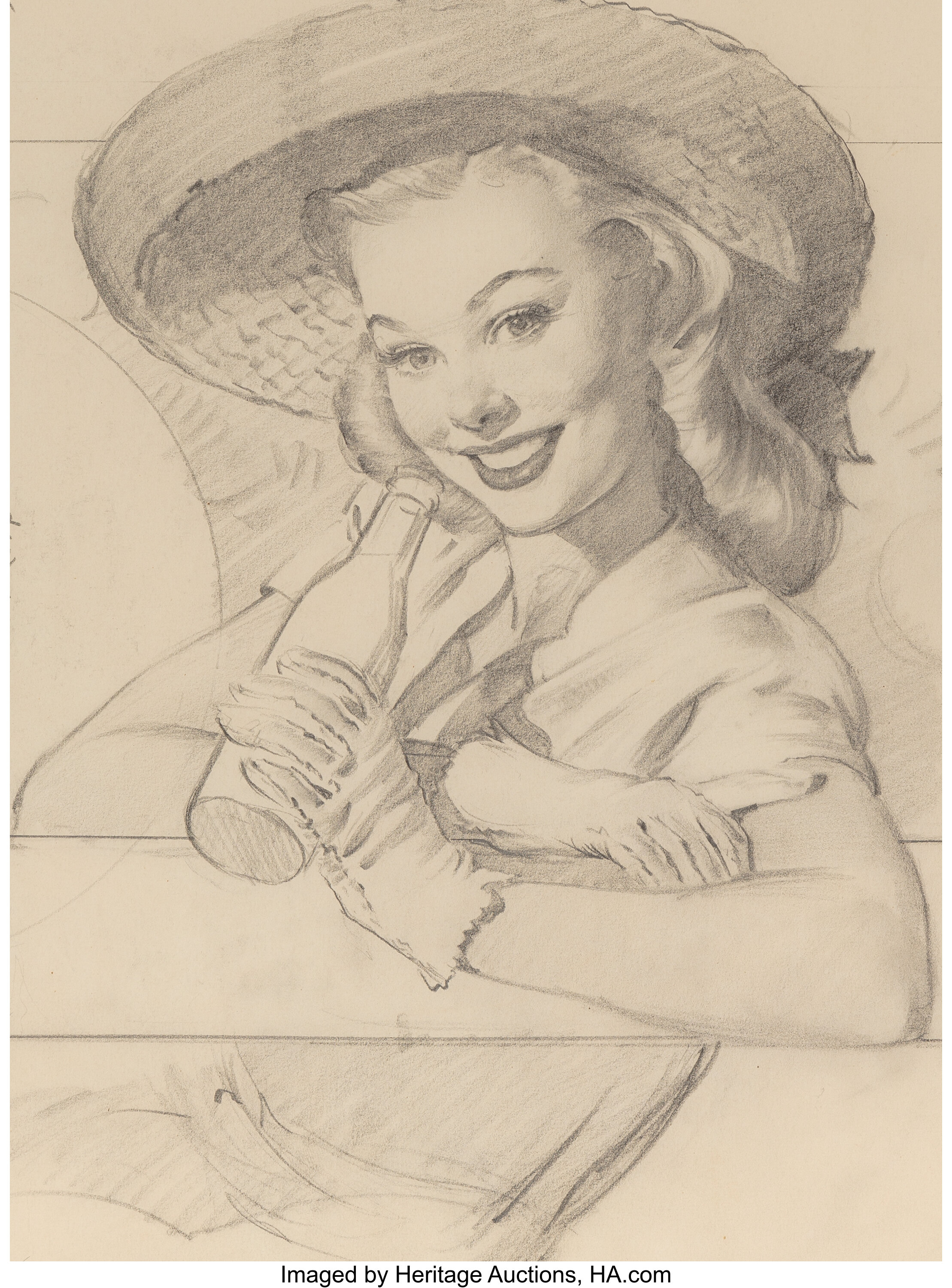 Gil Elvgren (American, 1914-1980). Pretty Young Farmer, Canada Dry ...