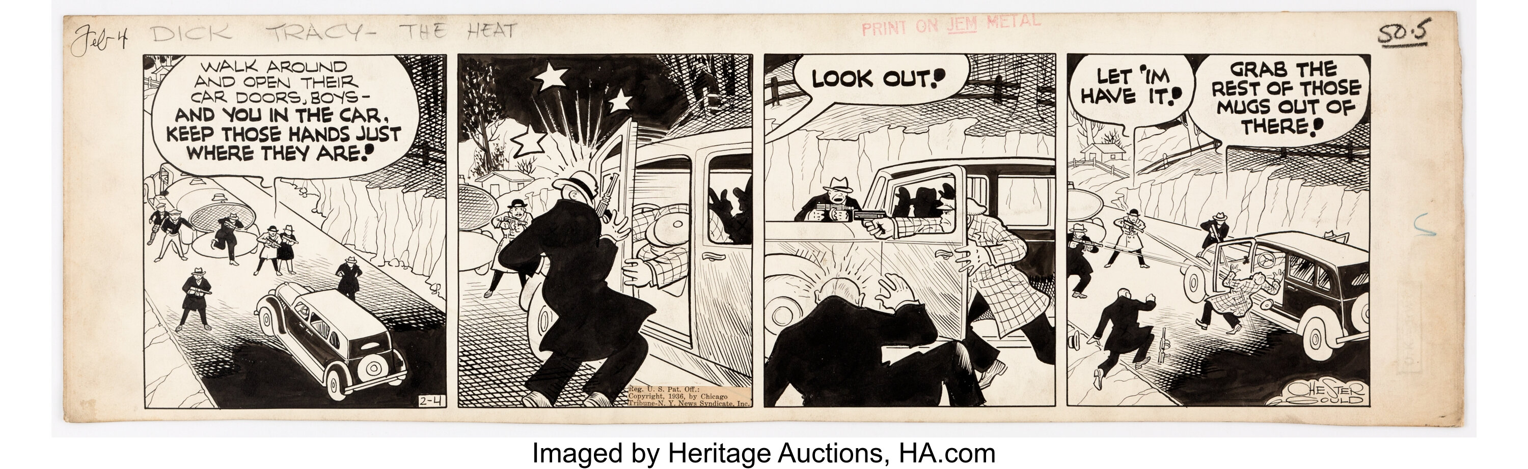 Chester Gould Dick Tracy Daily Comic Strip Original Art dated | Lot ...