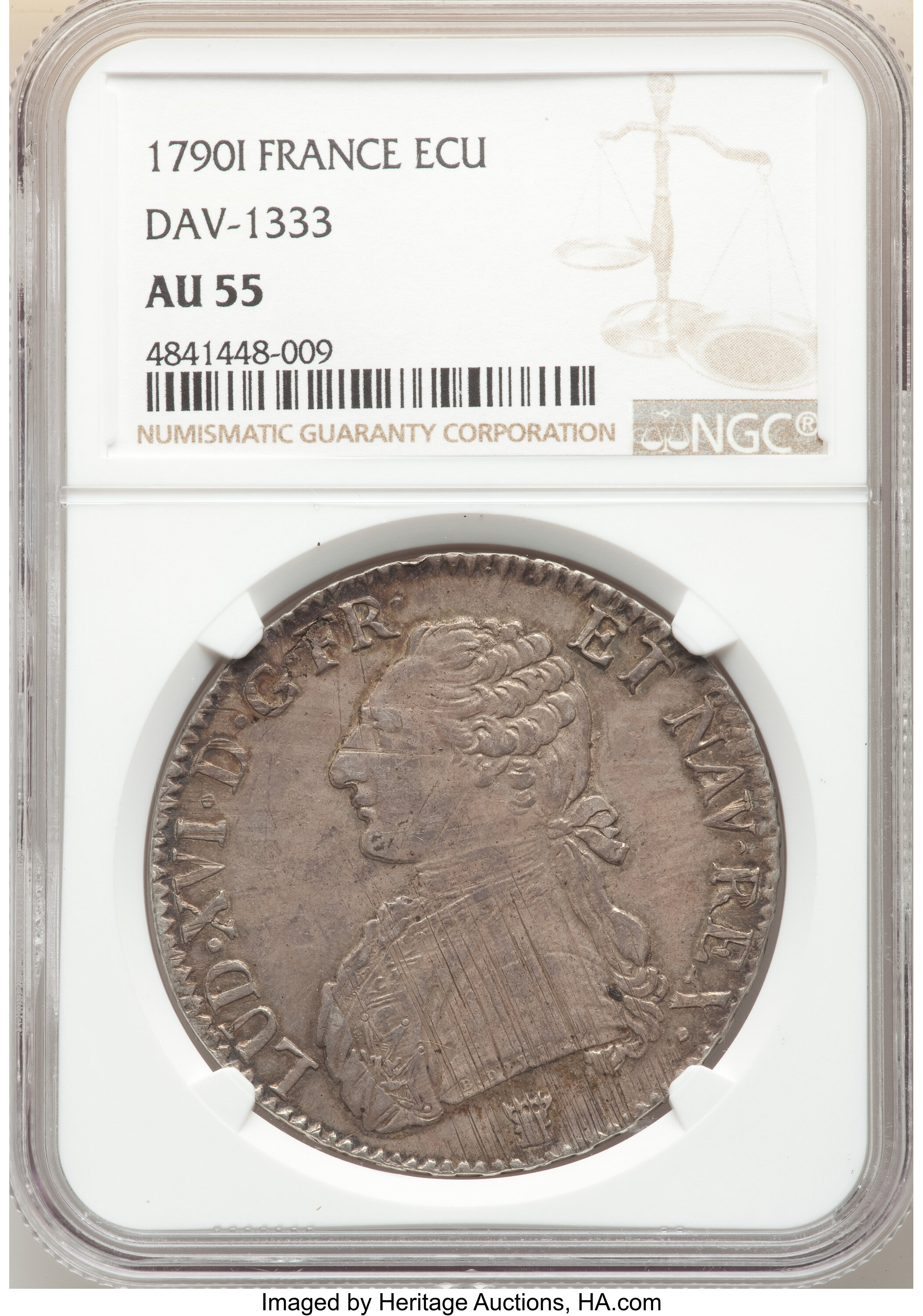 France: Louis XVI Ecu 1790-I AU55 NGC,... France | Lot #63305 ...