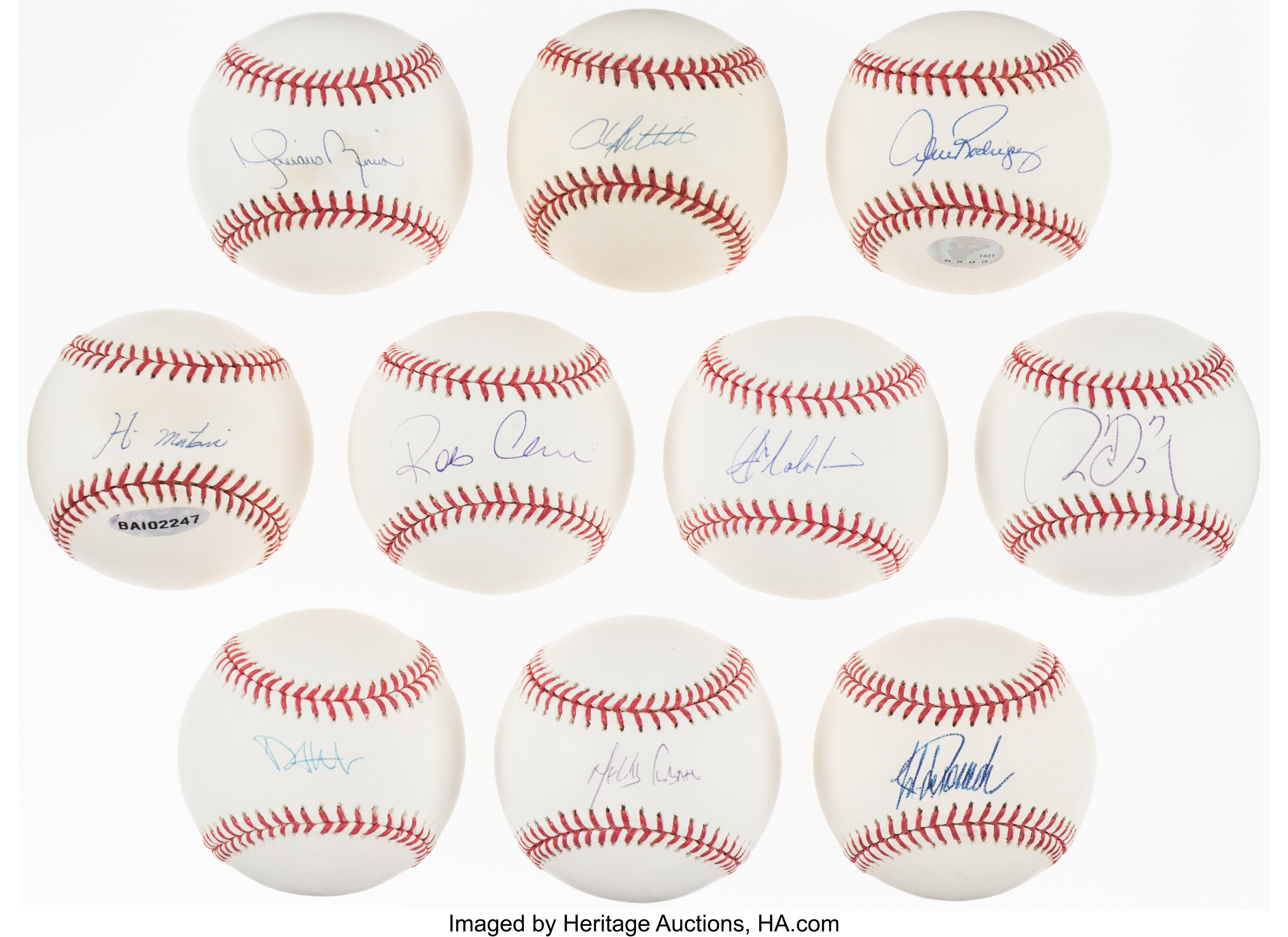 2009 New York Yankees Single Signed Baseballs, Lot of 10. ... | Lot ...