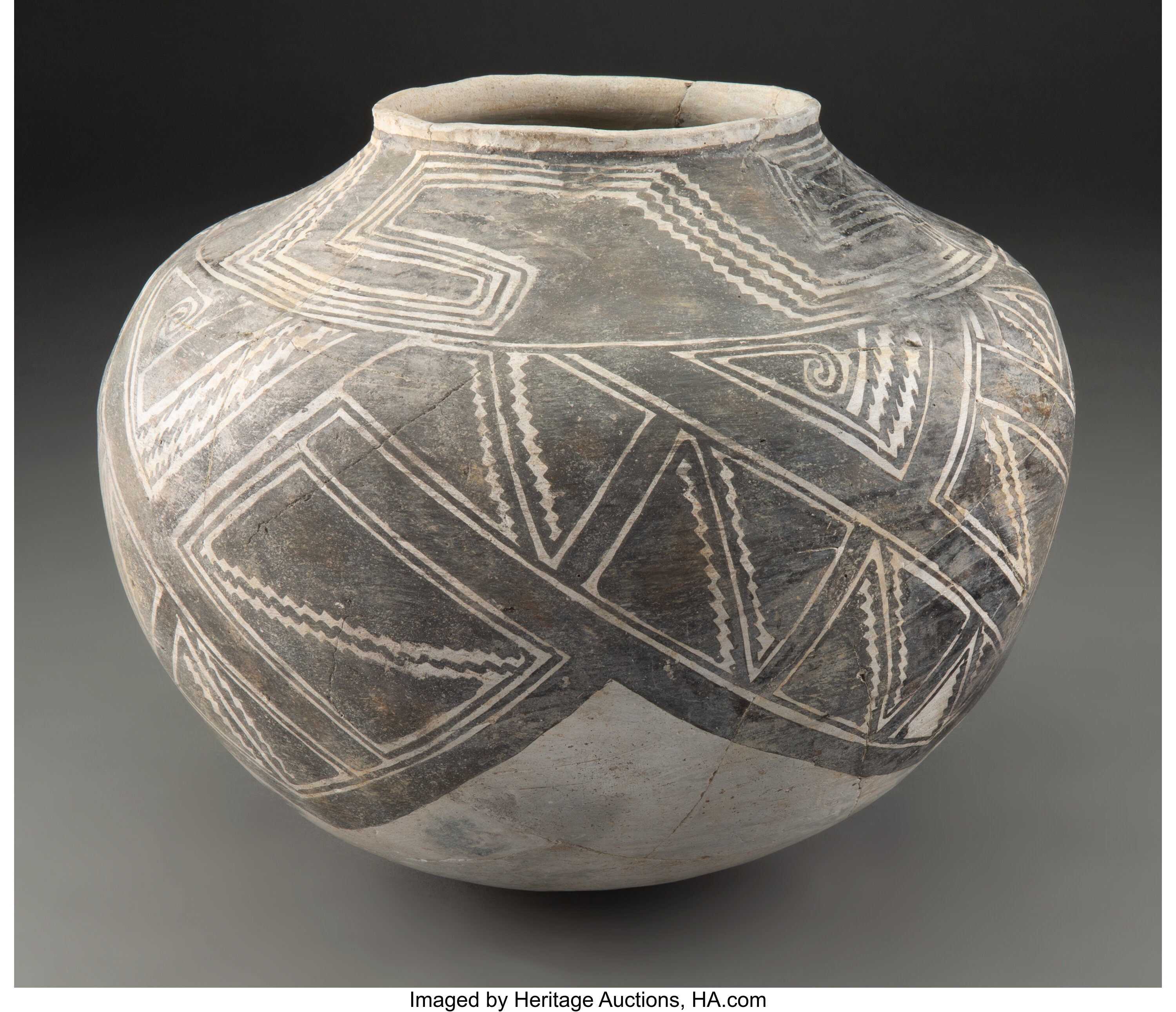A Kayenta Black-On-White Jar... American Indian Art Pottery | Lot ...