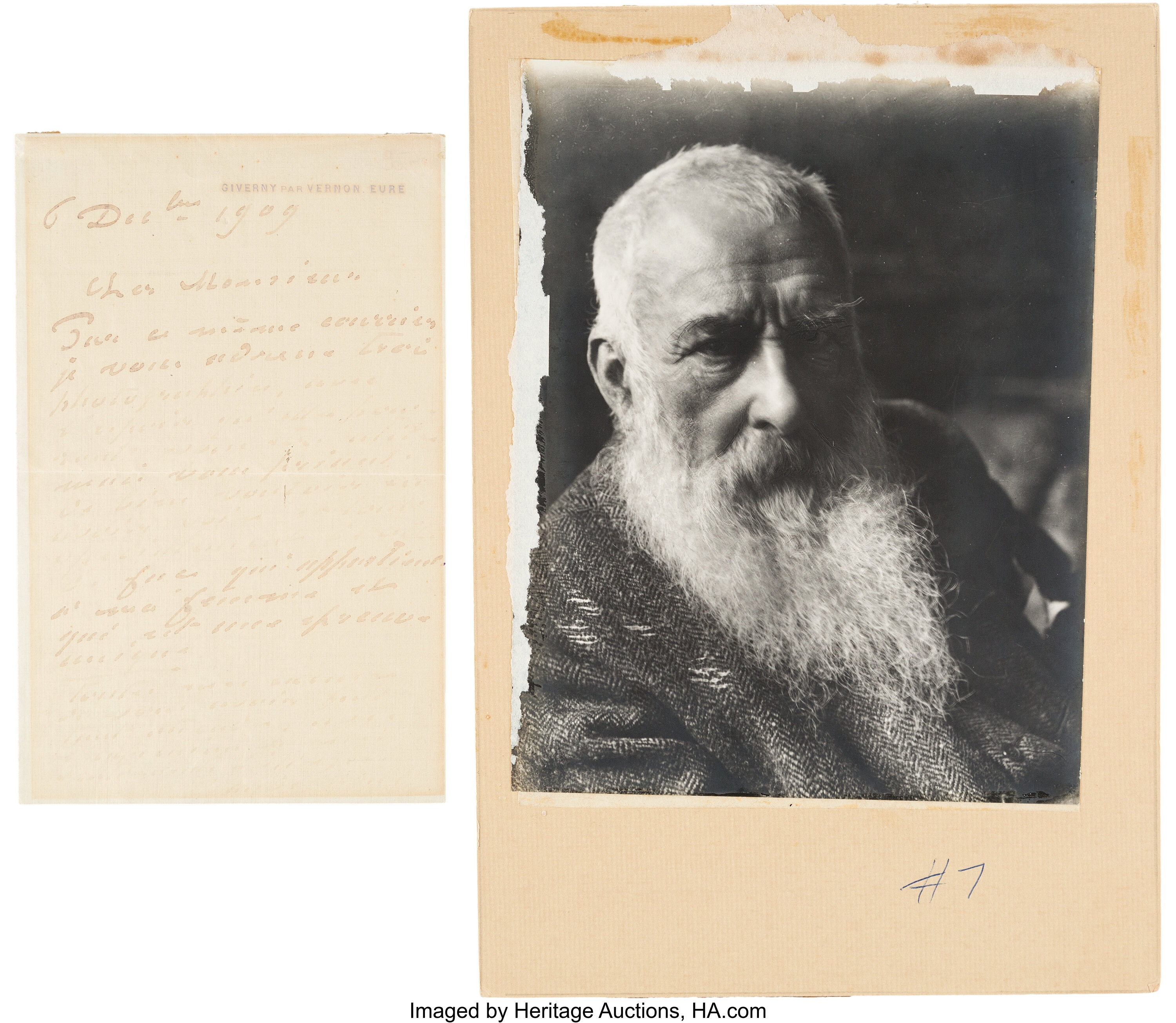 Claude Monet Autograph Letter.... (Total: 2 ) Autographs Artists | Lot ...