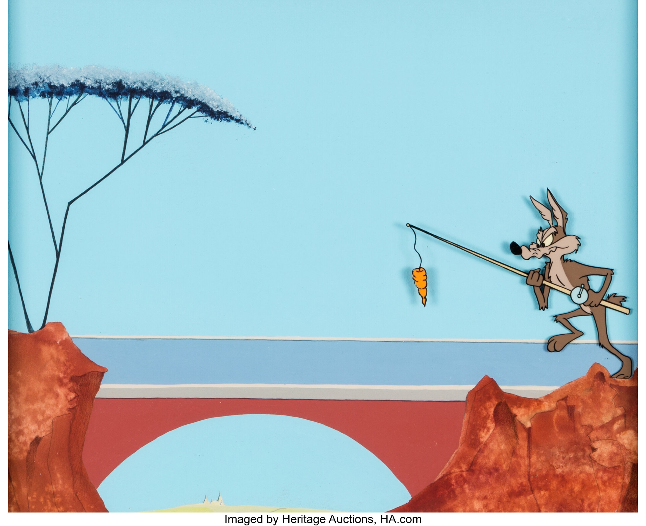 Wile E. Coyote Color Model Cel with Painted Background (Warner | Lot ...