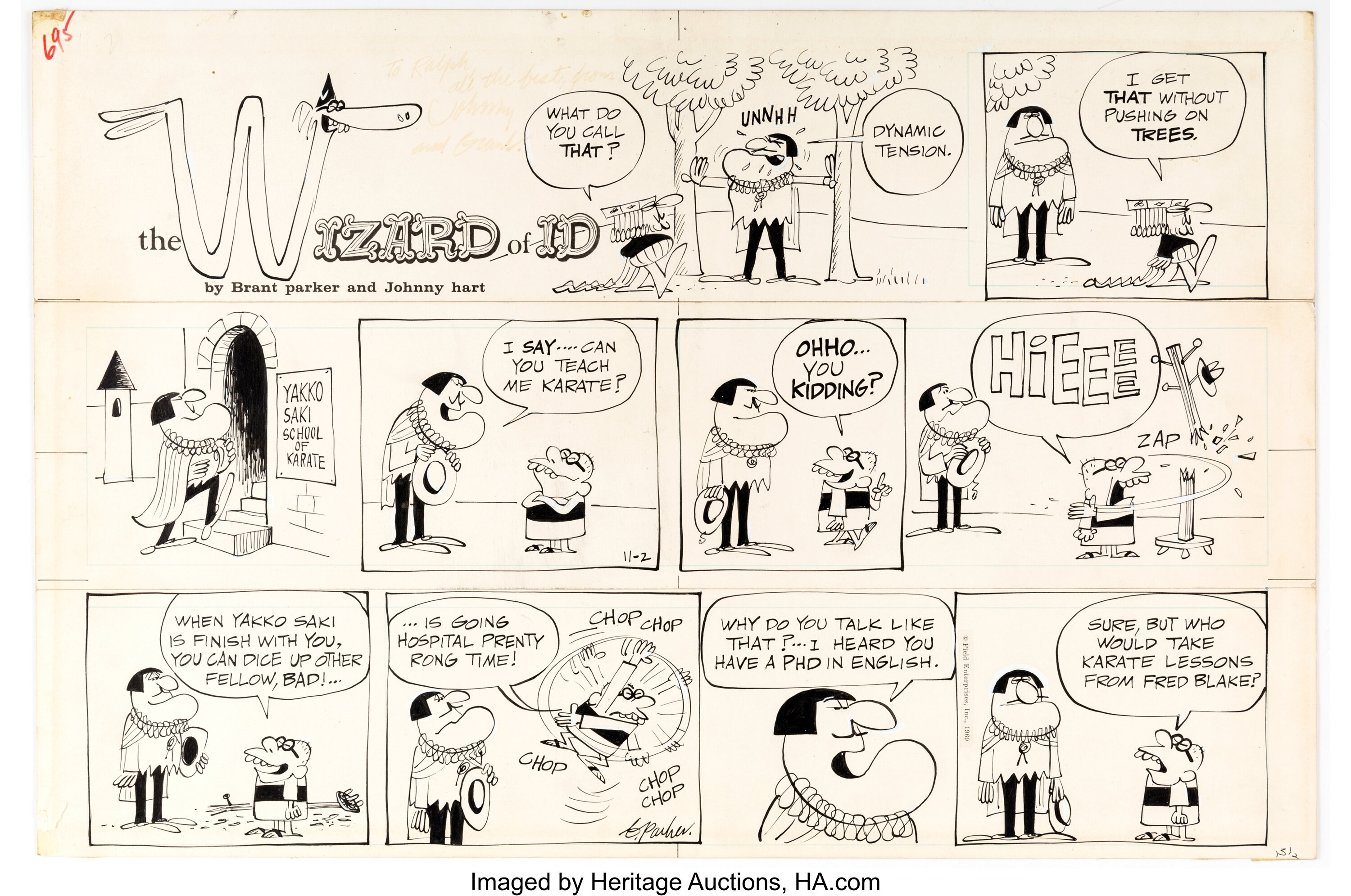 Brant Parker Wizard of Id Sunday Comic Strip Original Art dated | Lot ...