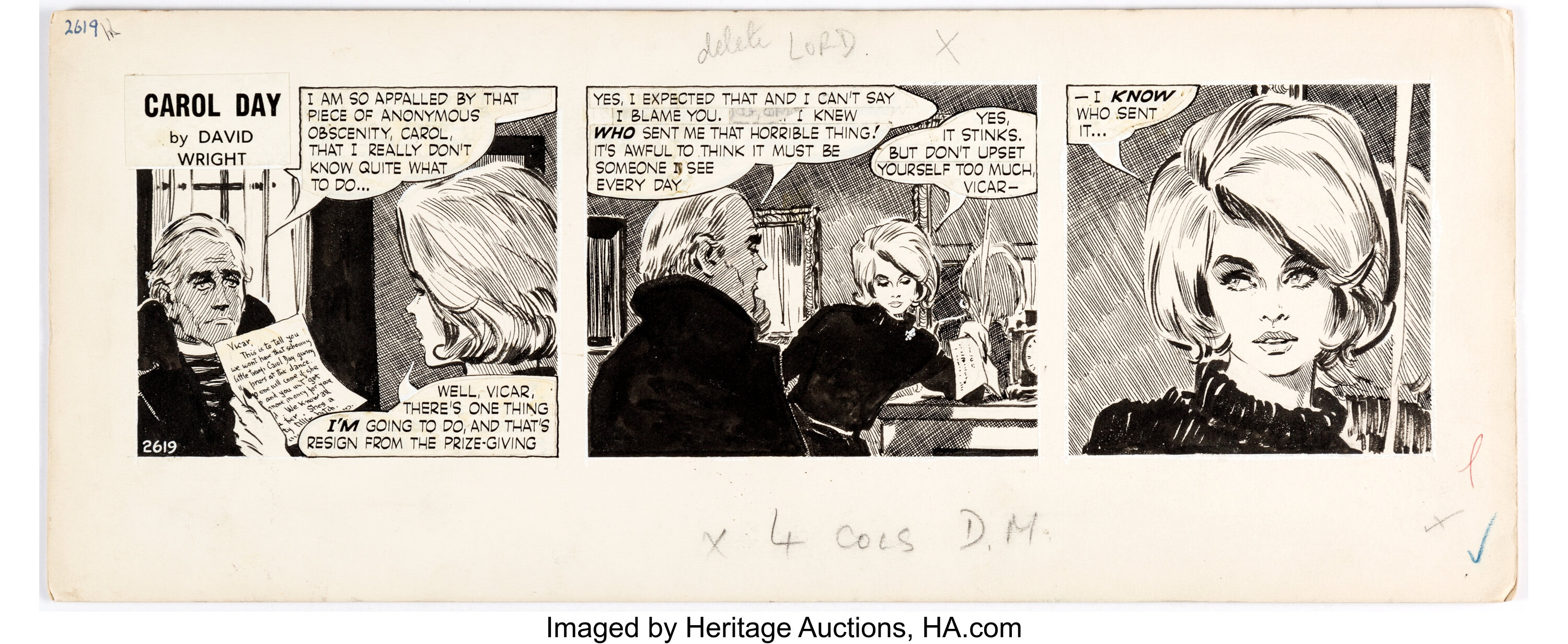 David Wright Carol Day Daily Comic Strip #2619 Original Art (Daily ...