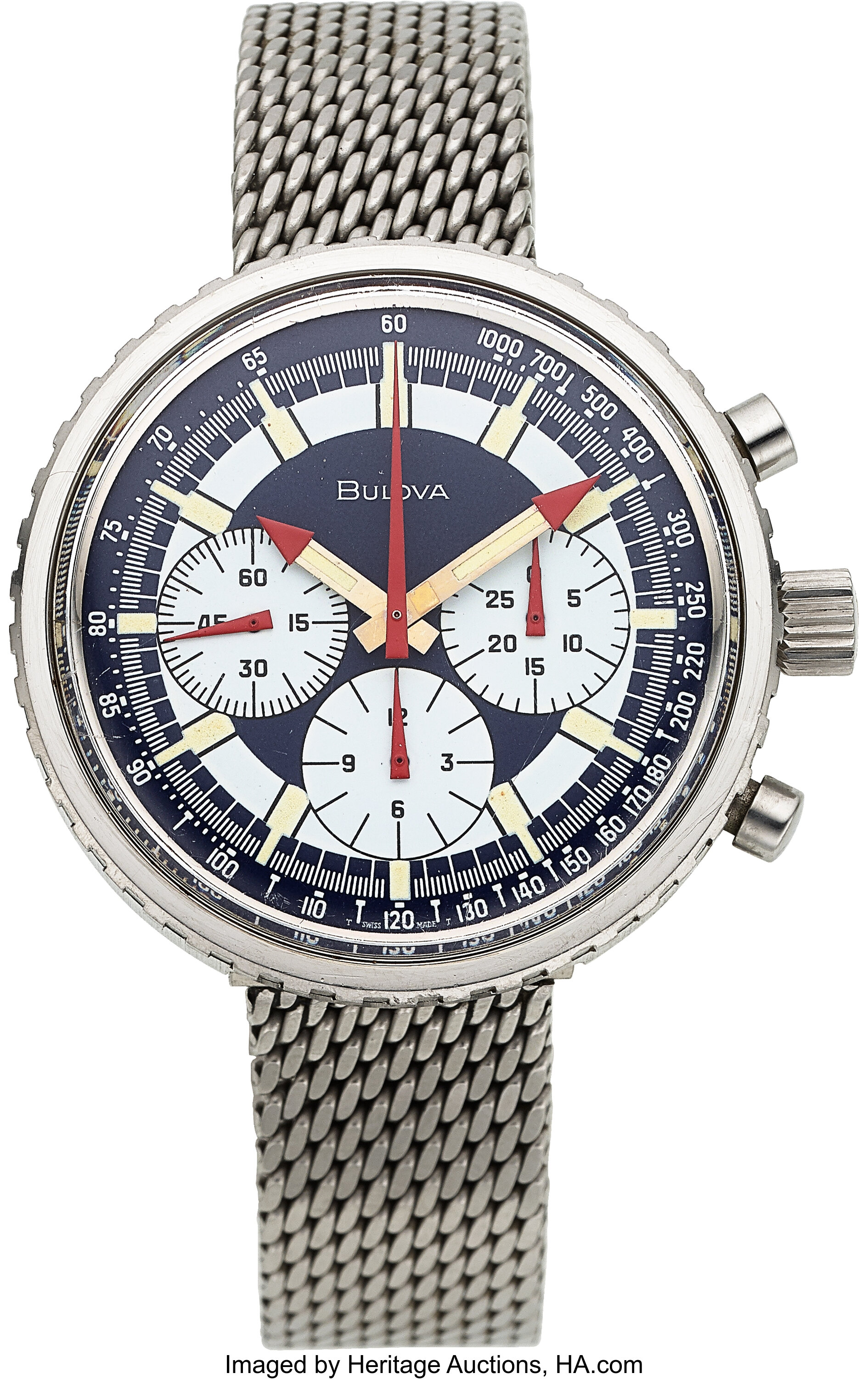 Bulova, Chronograph "C" Stars & Stripes, Stainless Steel, circa | Lot ...