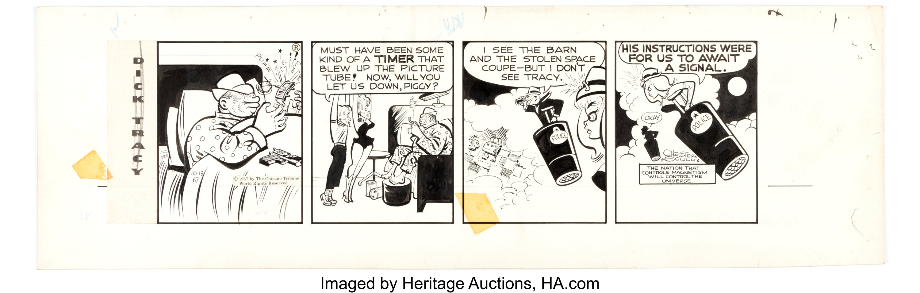 Chester Gould Dick Tracy Daily Comic Strip Original Art dated | Lot ...