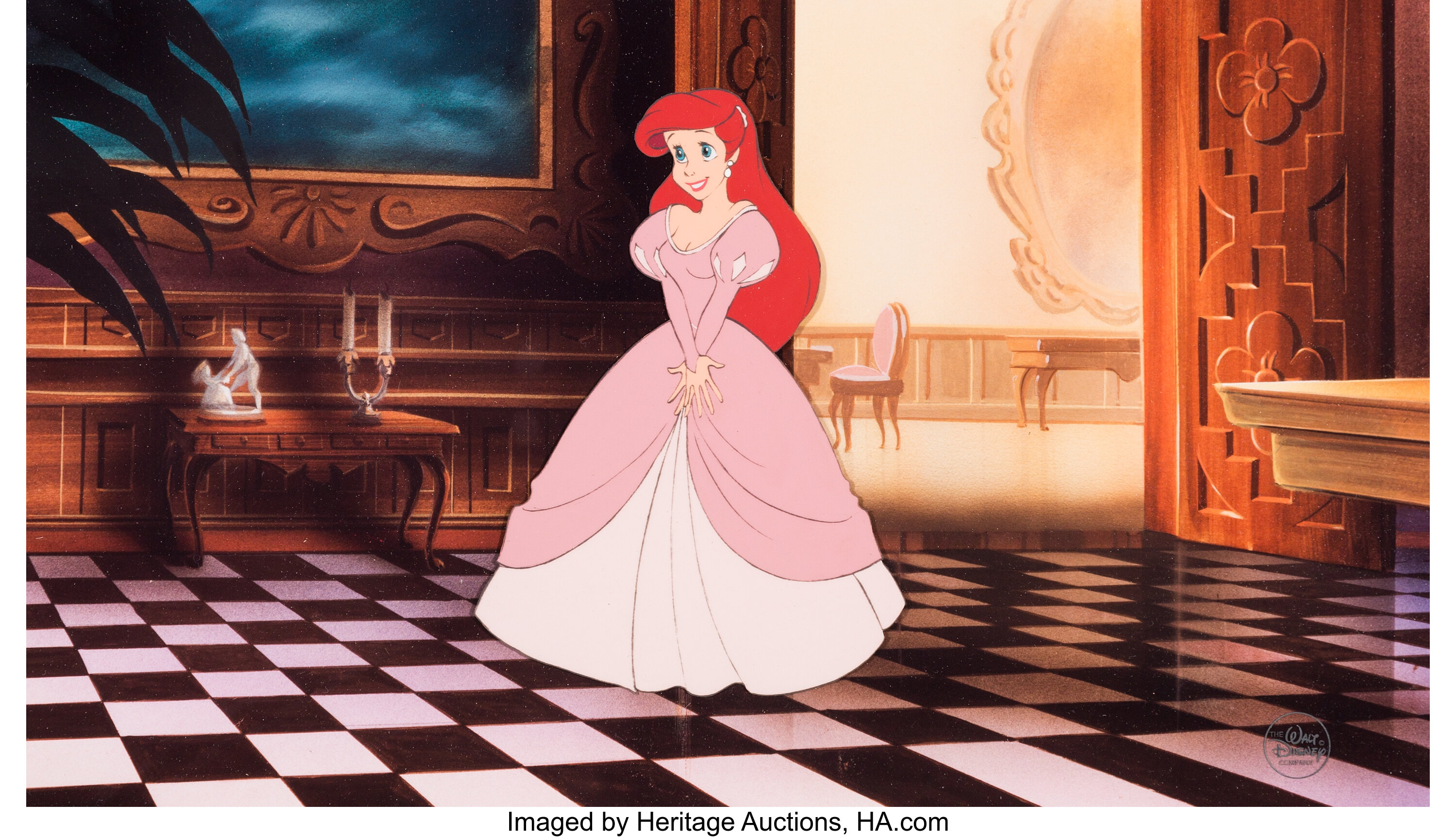 The Little Mermaid Ariel in a Gown Production Cel (Walt Disney, | Lot ...