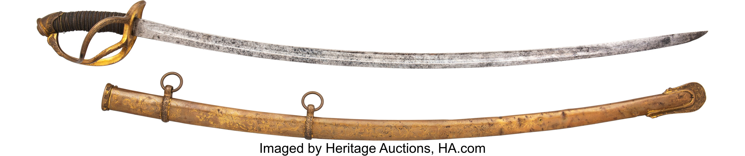 Etched Model 1840 Cavalry Officer's Sword Attributed to Civil War | Lot ...