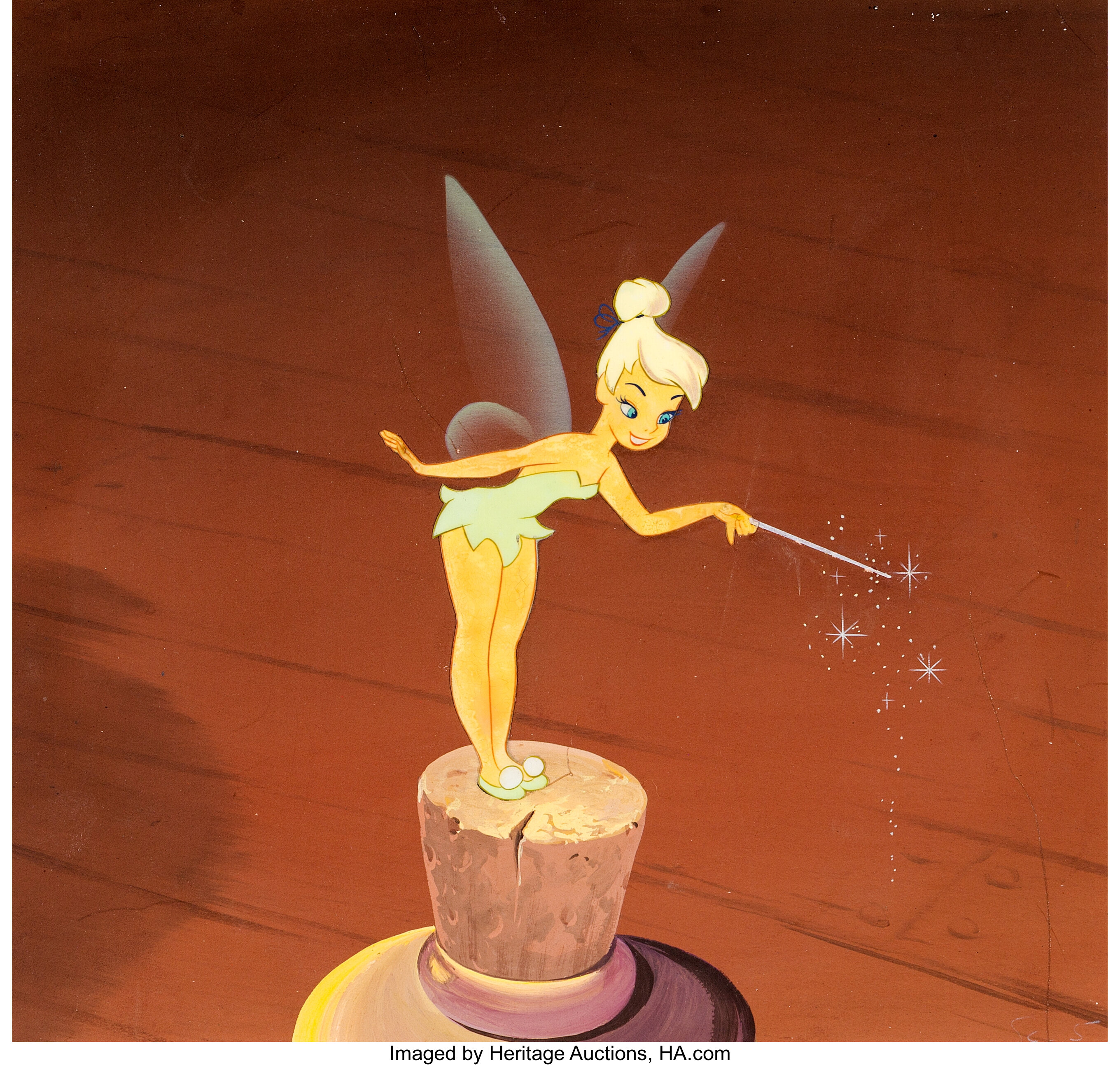 Peter Pan Tinker Bell Color Model Cel with Production Background | Lot ...