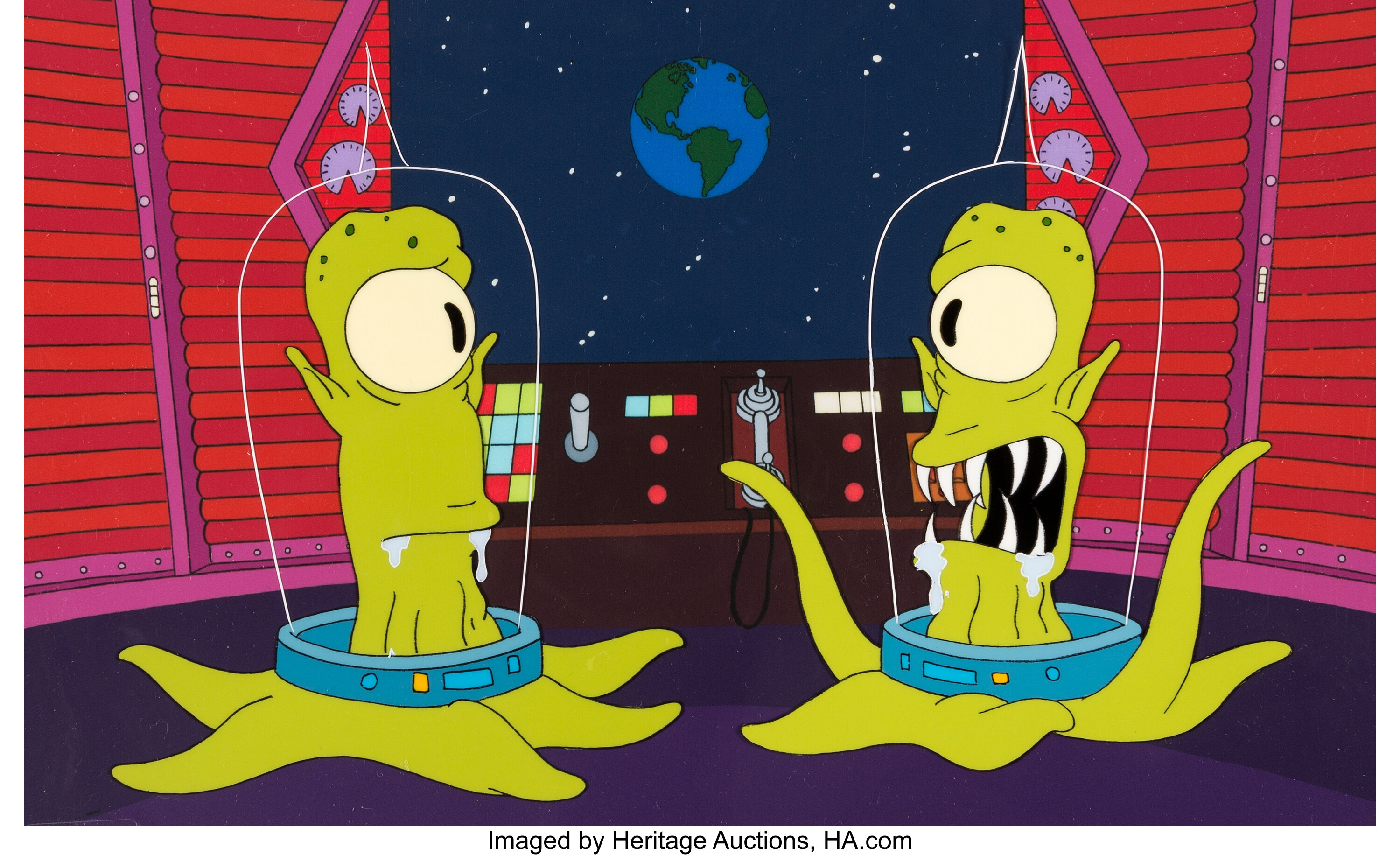 The Simpsons "Treehouse of Horrors XI" Kang and Kodos Production | Lot ...