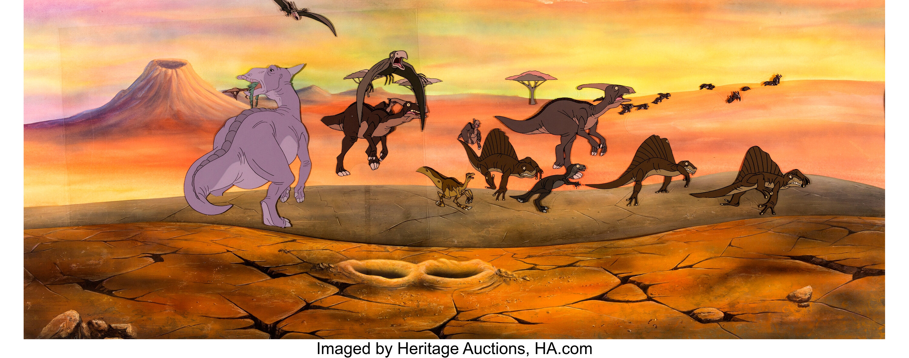 The Land Before Time Production Cel Setup with Key Master | Lot #99558 ...