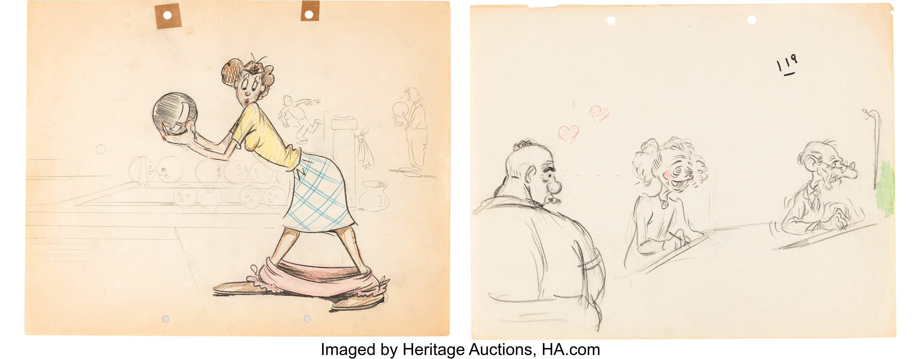 "Termite Terrace" Studio Gag Drawings Original Art Group of 8 | Lot ...