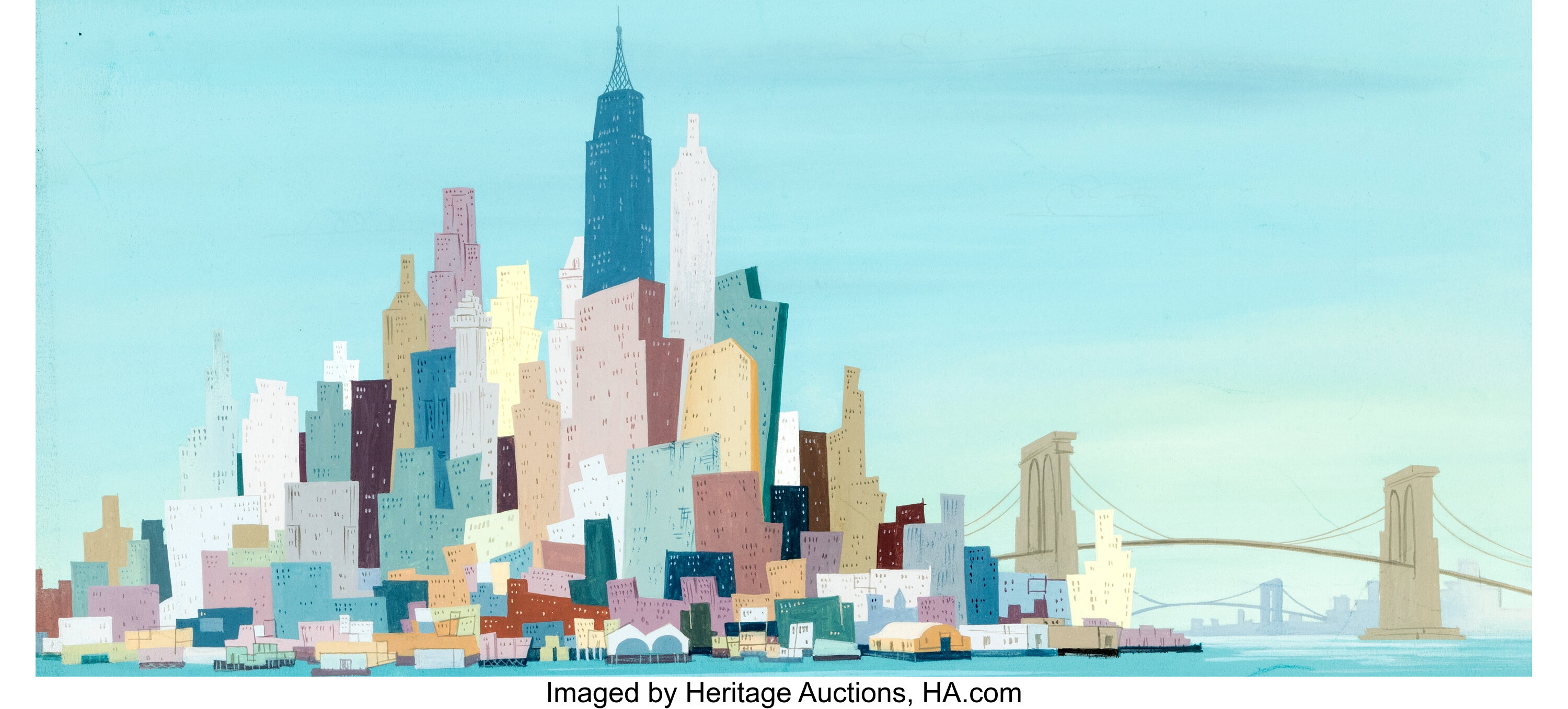 Social Lion New York City Production Painted Background by Thelma | Lot ...
